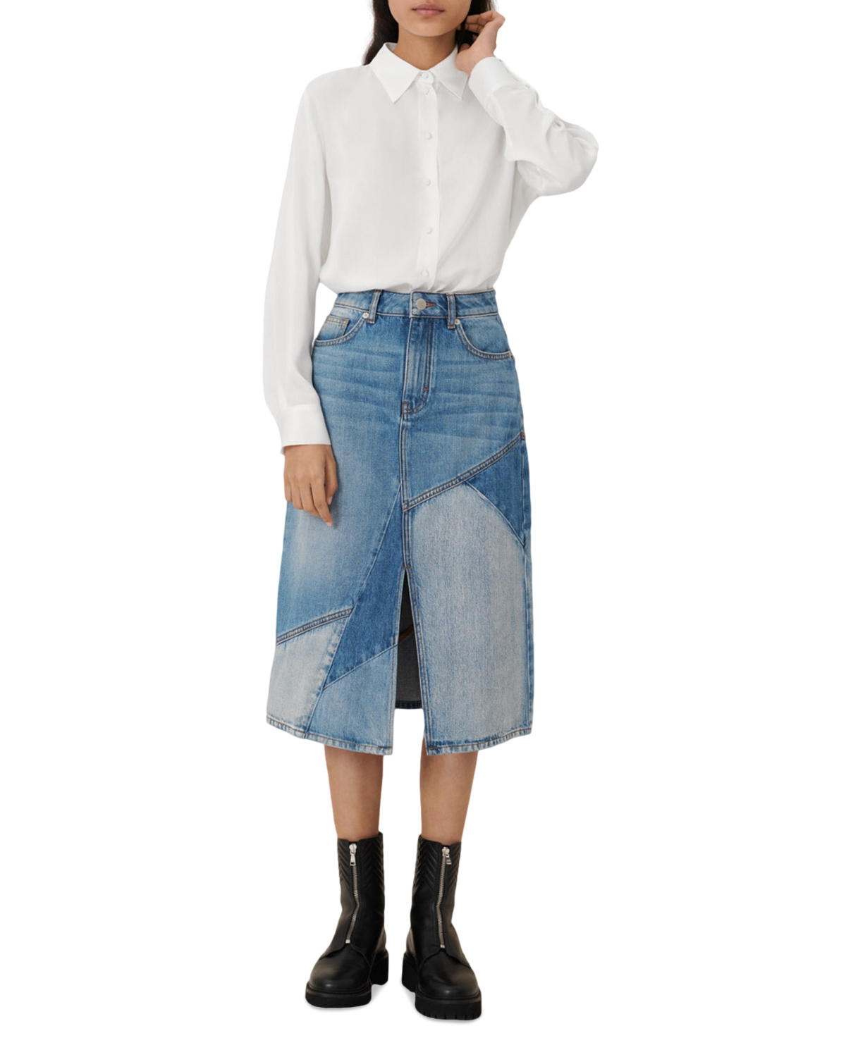 MAJE cecily silk shirt