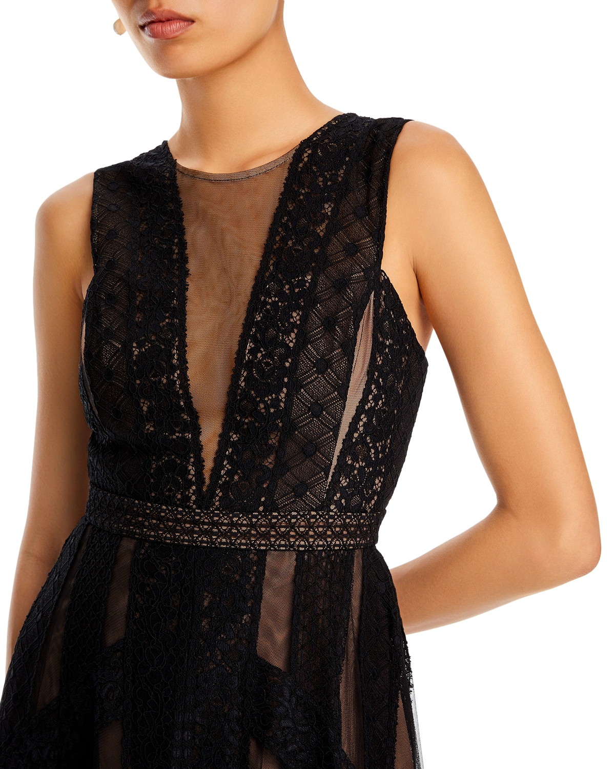 Bcbgmaxazria Andi Lace Trim Evening Dress In Offwhite - 35% Off |  Editorialist