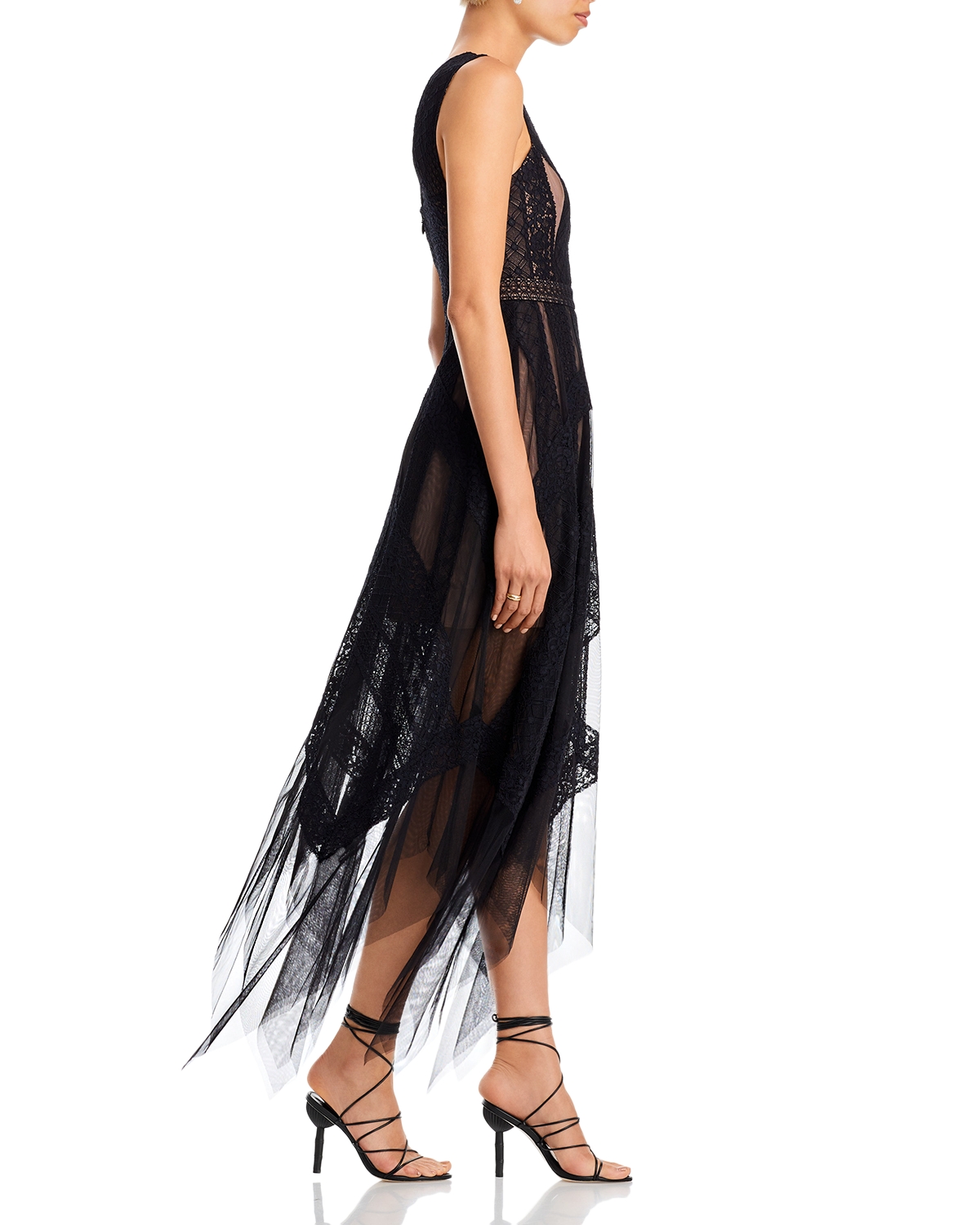 Bcbgmaxazria Andi Lace Trim Evening Dress In Offwhite - 35% Off |  Editorialist