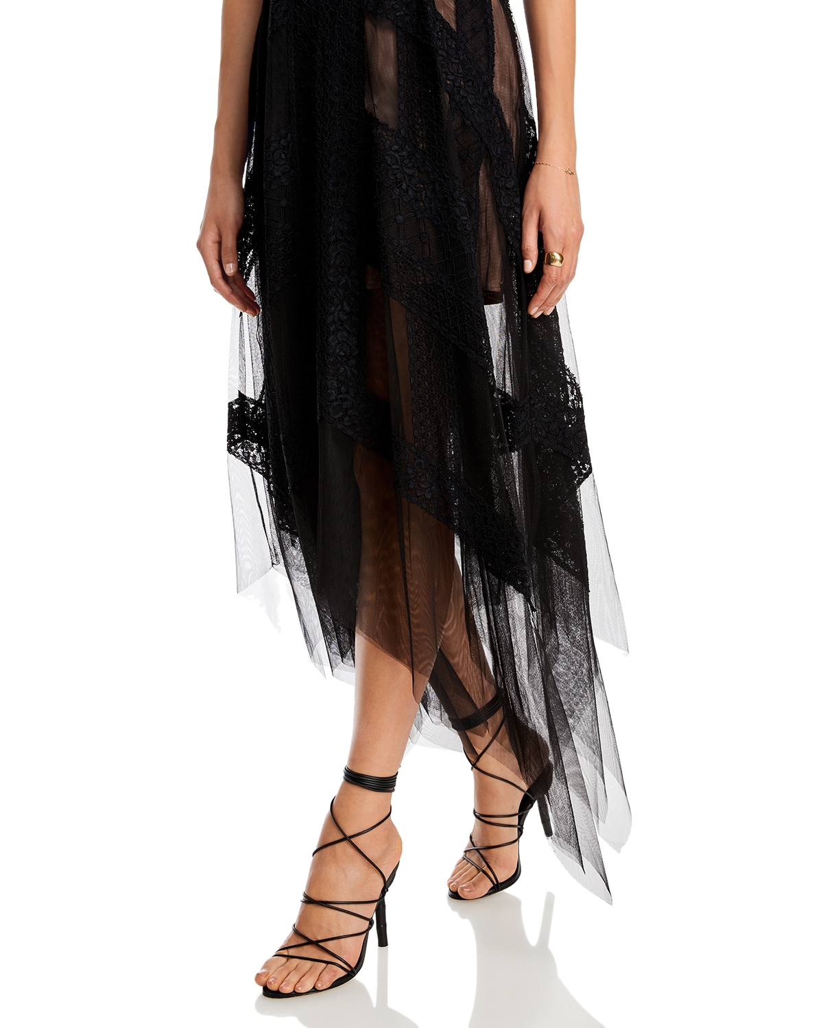 Bcbgmaxazria Andi Lace Trim Evening Dress In Offwhite - 35% Off |  Editorialist