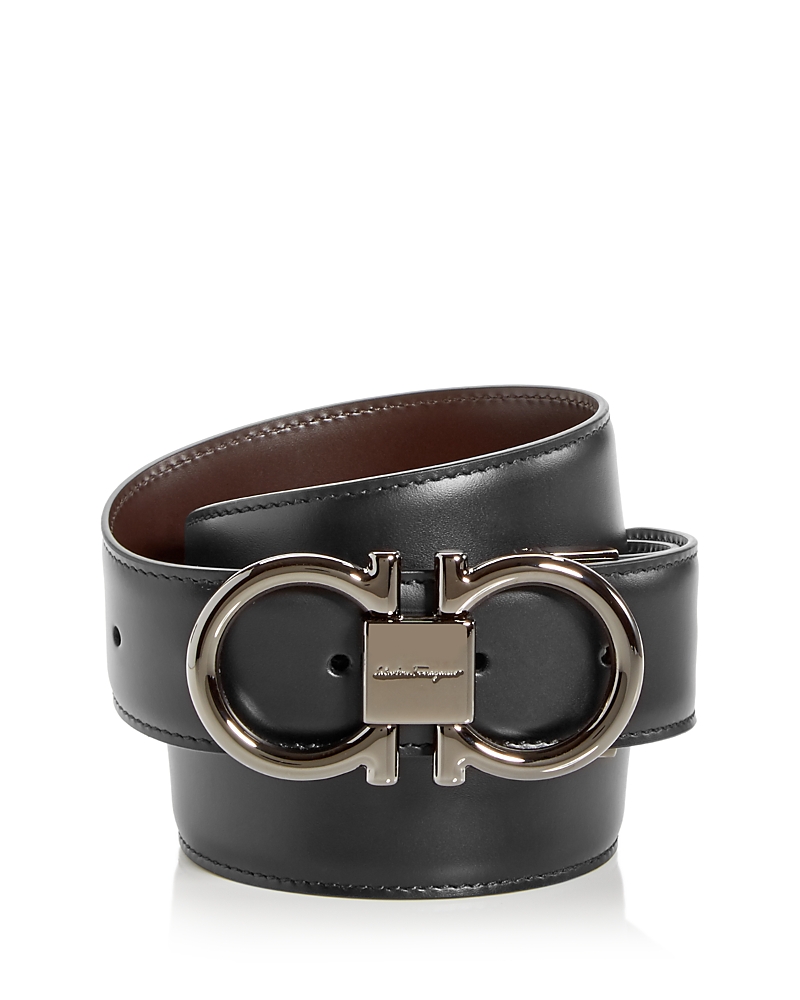SALVATORE FERRAGAMO Salvatore Ferragamo Double Gancini Reversible Leather Belt
