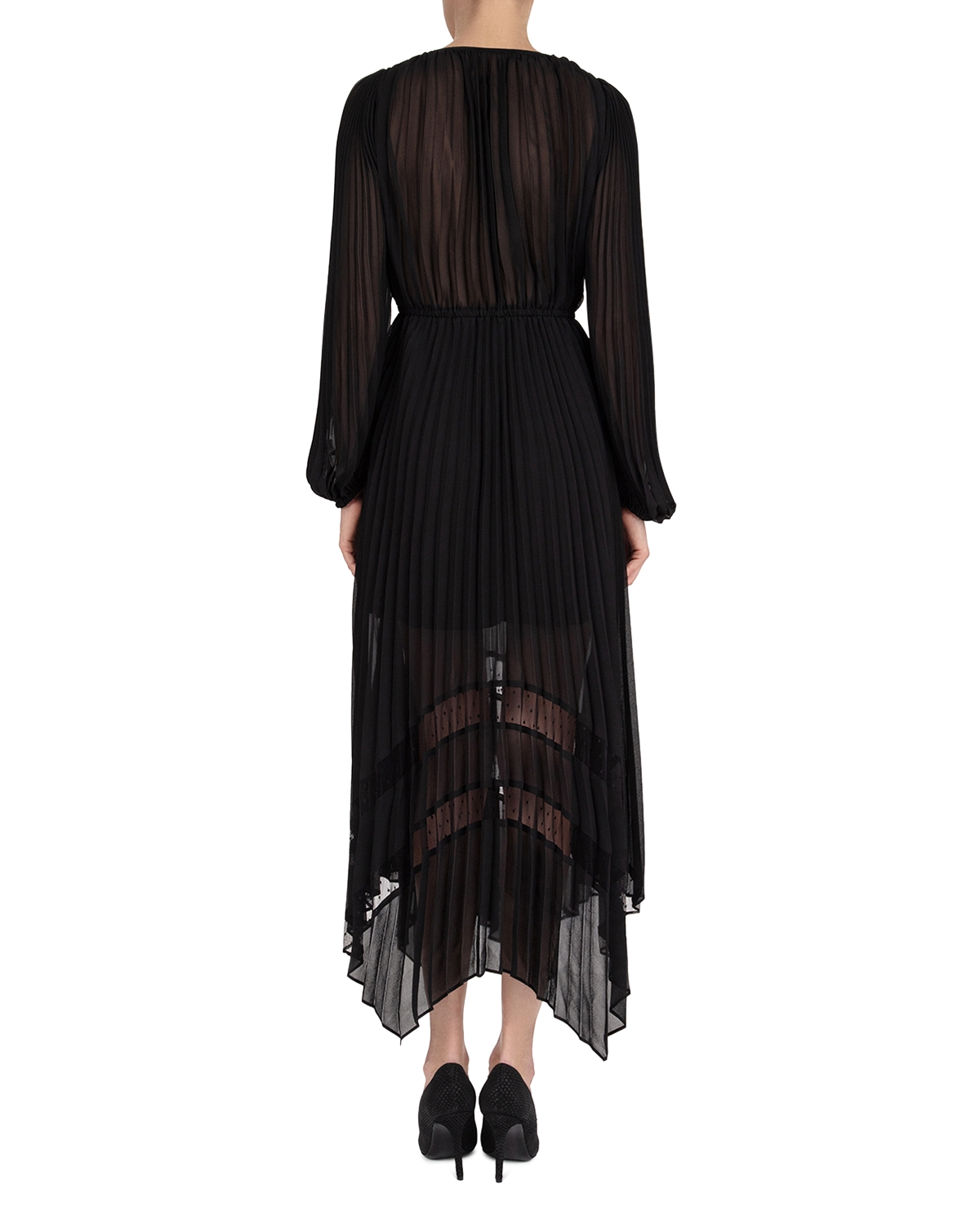 the kooples antic pleated dress The Kooples Antic Pleated Midi Dress - Navy