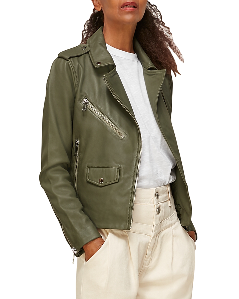 WHISTLES Whistles Agnes Leather Biker Jacket