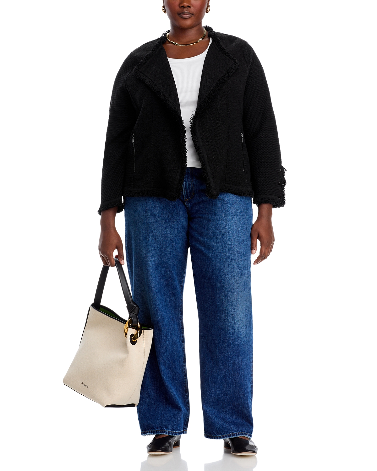 NIC+ZOE NIC+ZOE Plus Fringe Knit Jacket