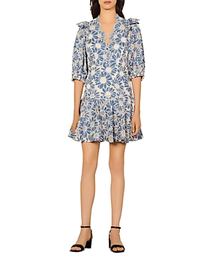 sandro floral audrey open knit dress Buy Embroidered Cotton Lace - Blue At 40% Off MOTB Spring