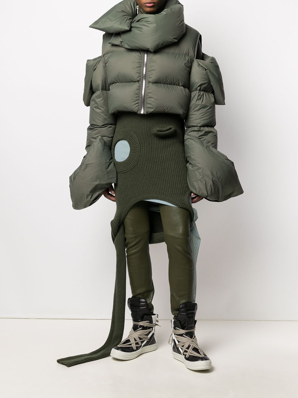 Rick Owens Babel Mountain Cropped Jacket - Green | Editorialist