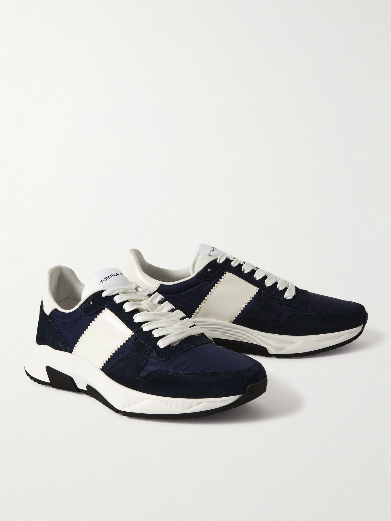 Tom Ford Jagga Leather-Trimmed Nylon And Suede Sneakers In