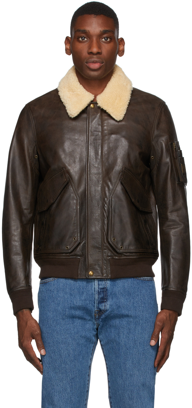 belstaff leather bomber jacket