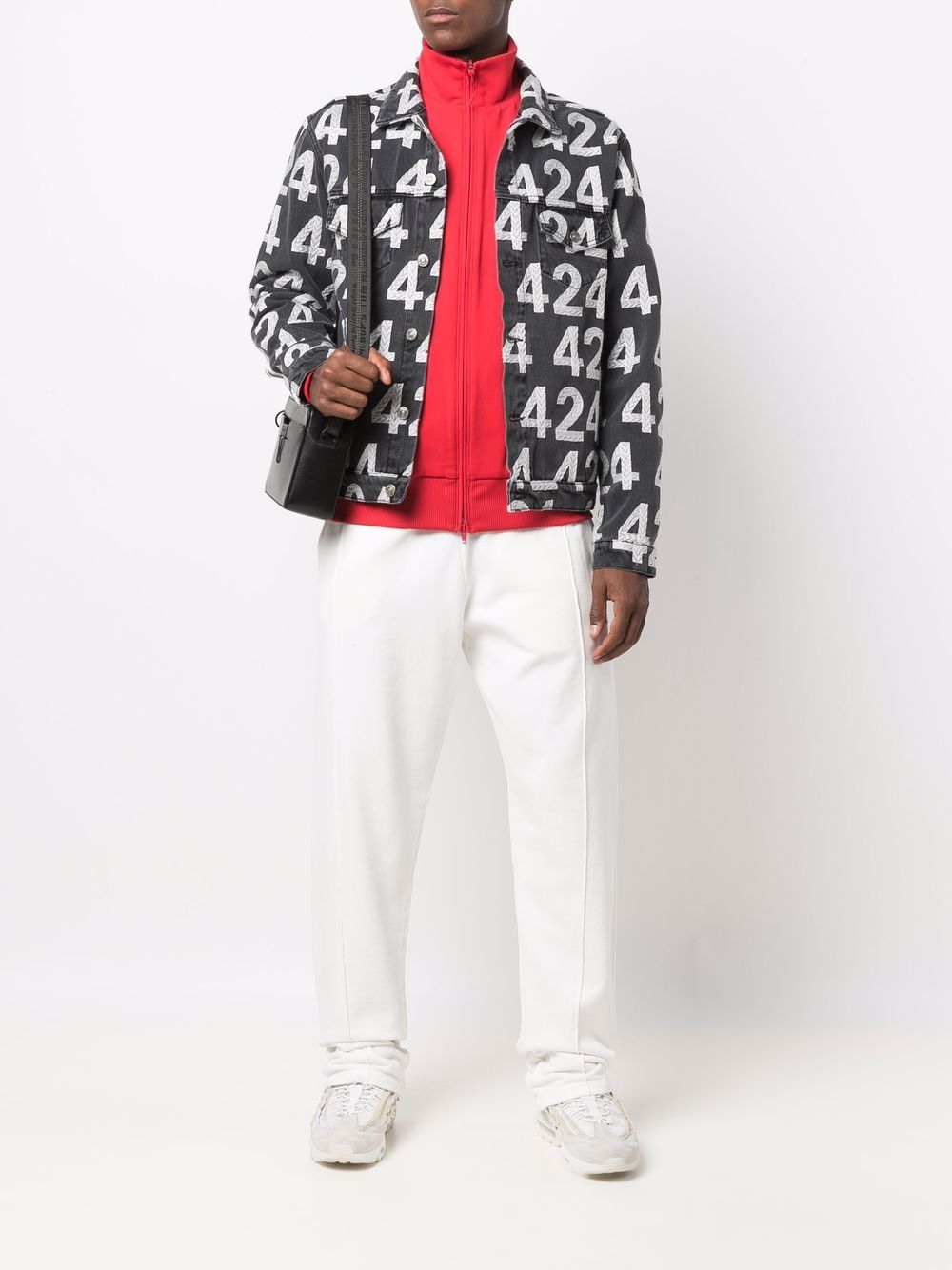 424 424 Logo-Print Denim Jacket