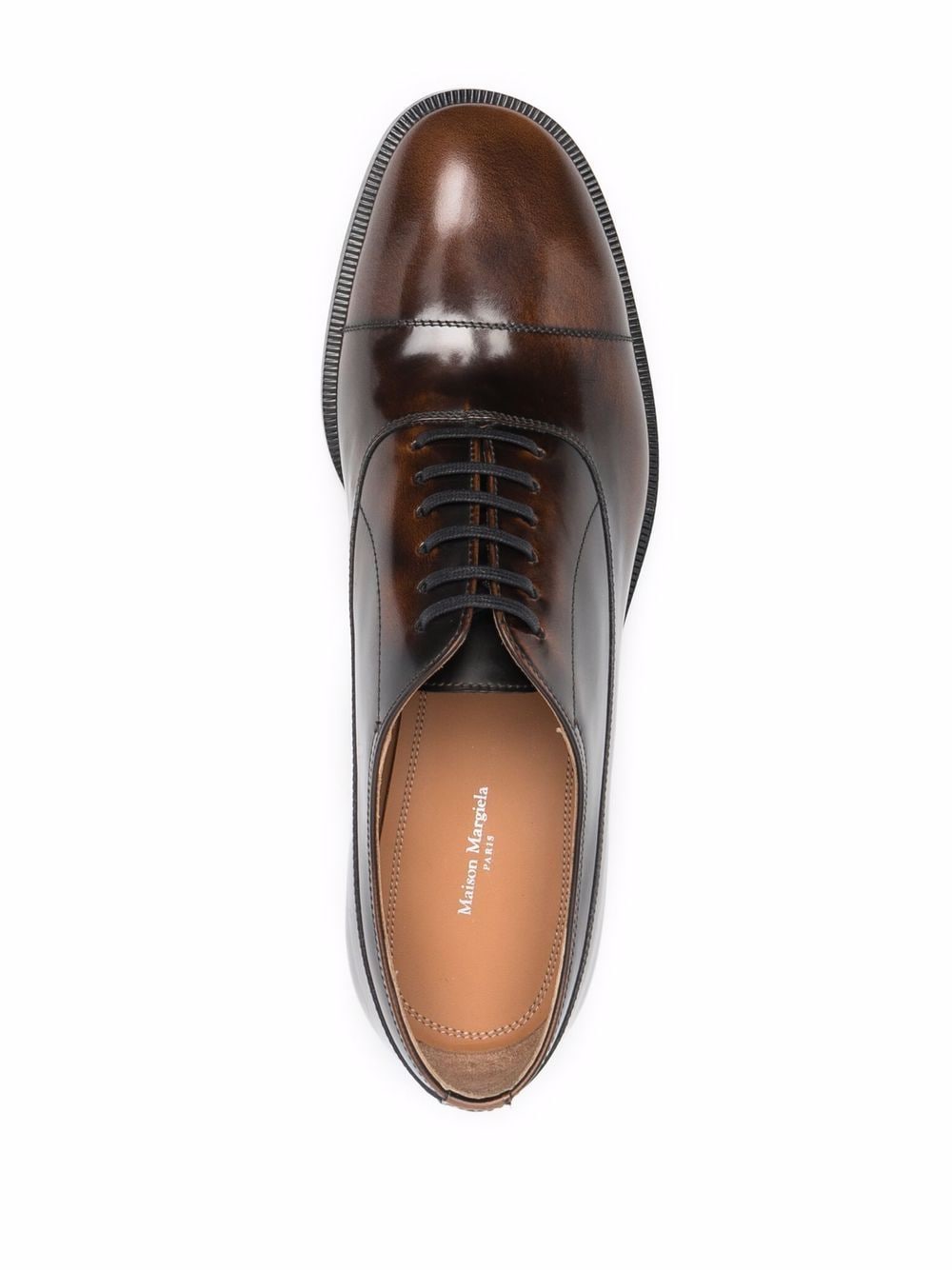 Maison Margiela Waxed Leather Oxford Shoes - Brown  display picture 2
