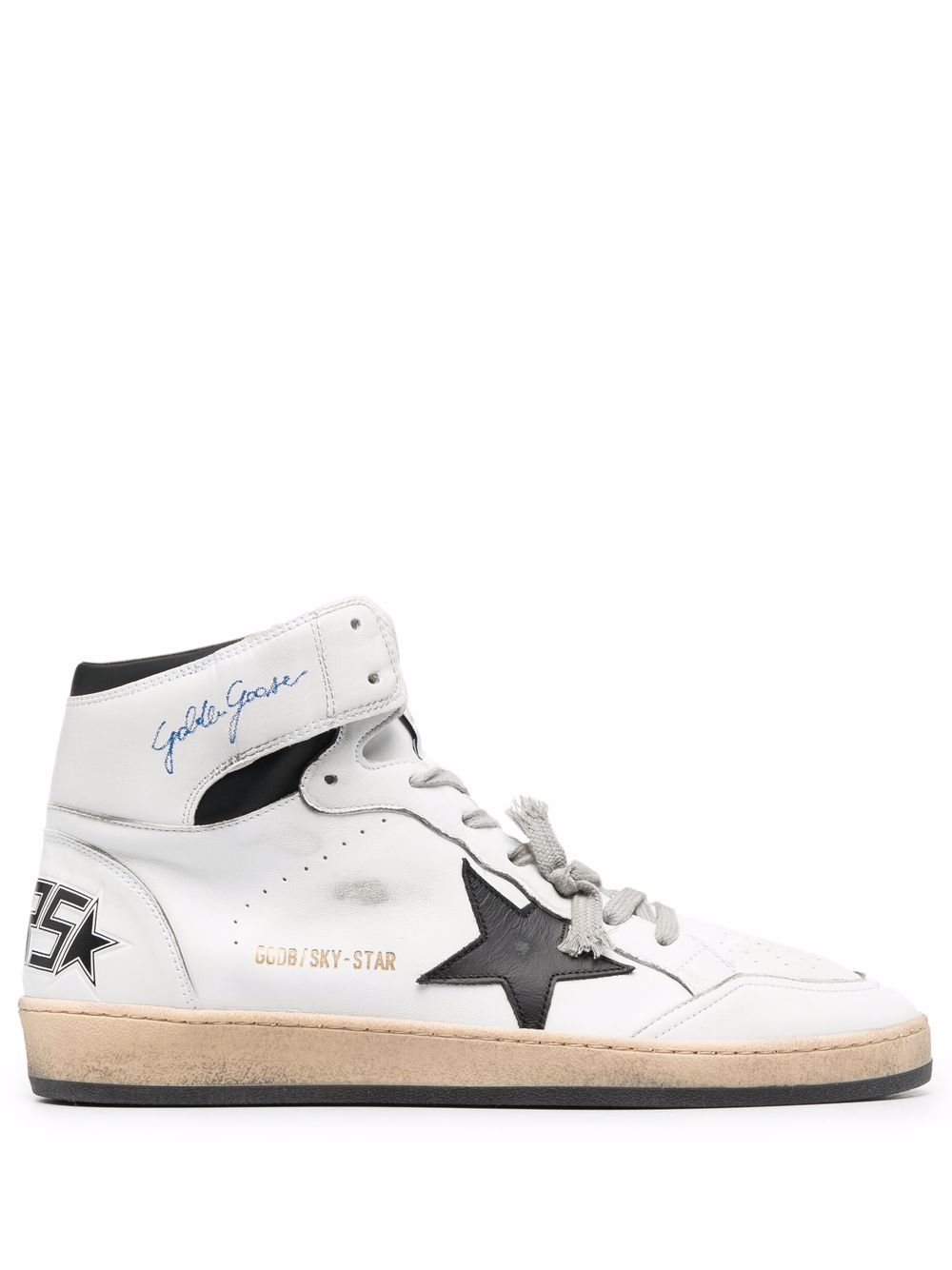 Golden Goose Sky-Star High-Top Sneakers White Editorialist
