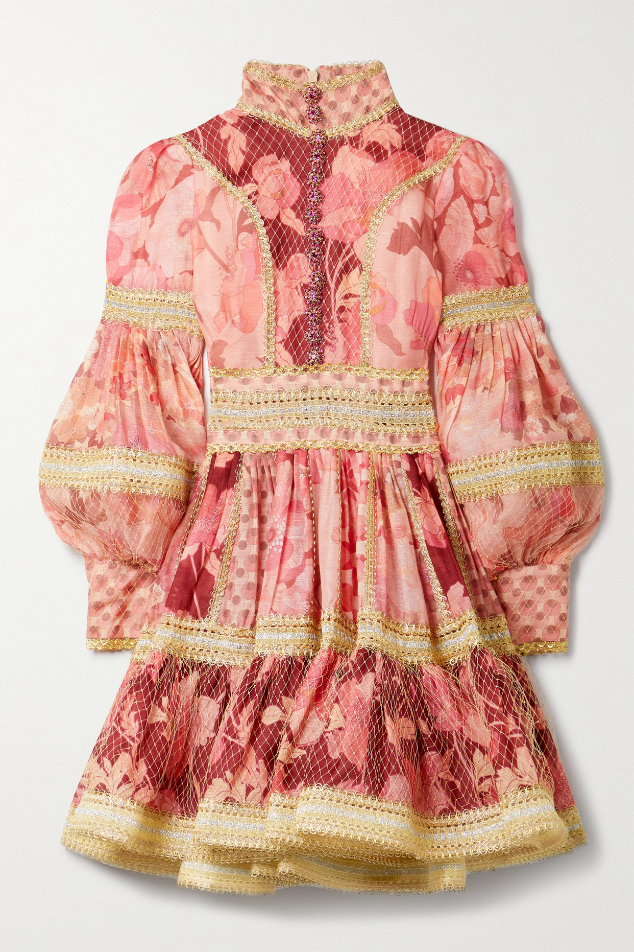 zimmermann concert silk mini dress Zimmermann Concert Printed Mini Dress in Burgundy Silk Dark red ref.JC1112310 (Sold)