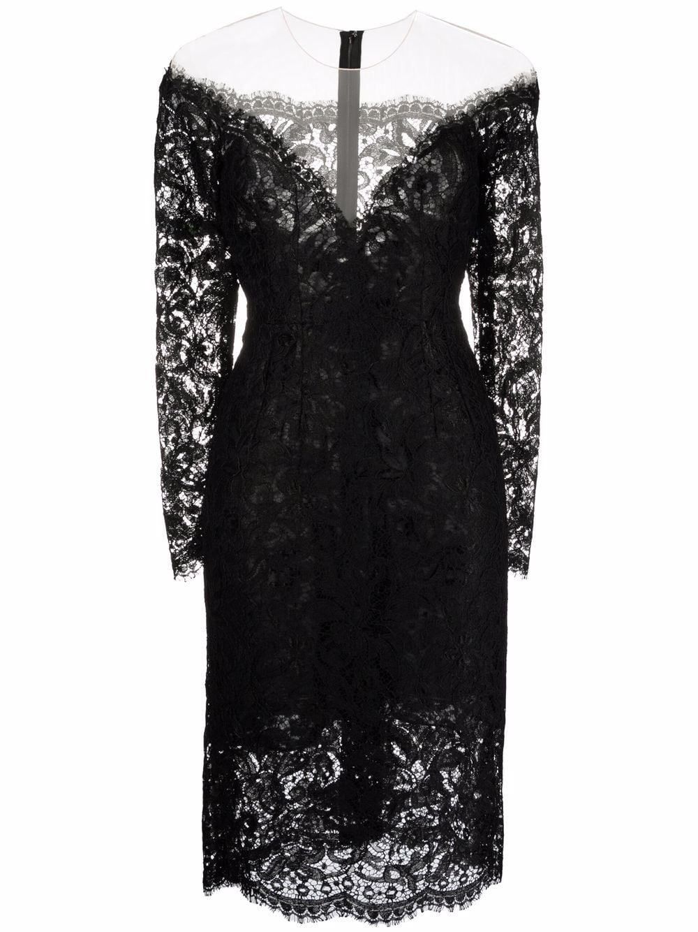 chinese dress ladies Dolce & Gabbana // Black Lace Button Dress  VSP Consignment