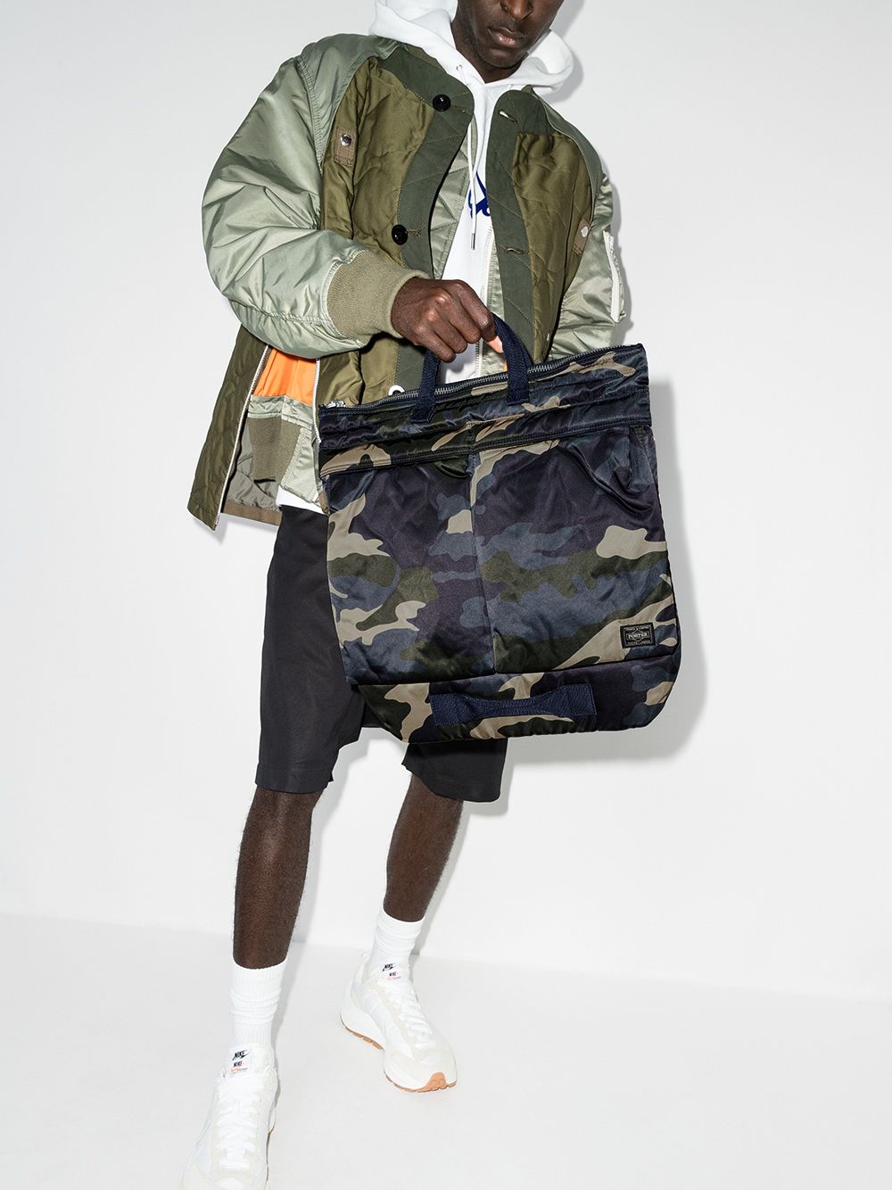 PORTER-YOSHIDA & CO Camouflage Print Helmet Tote Bag