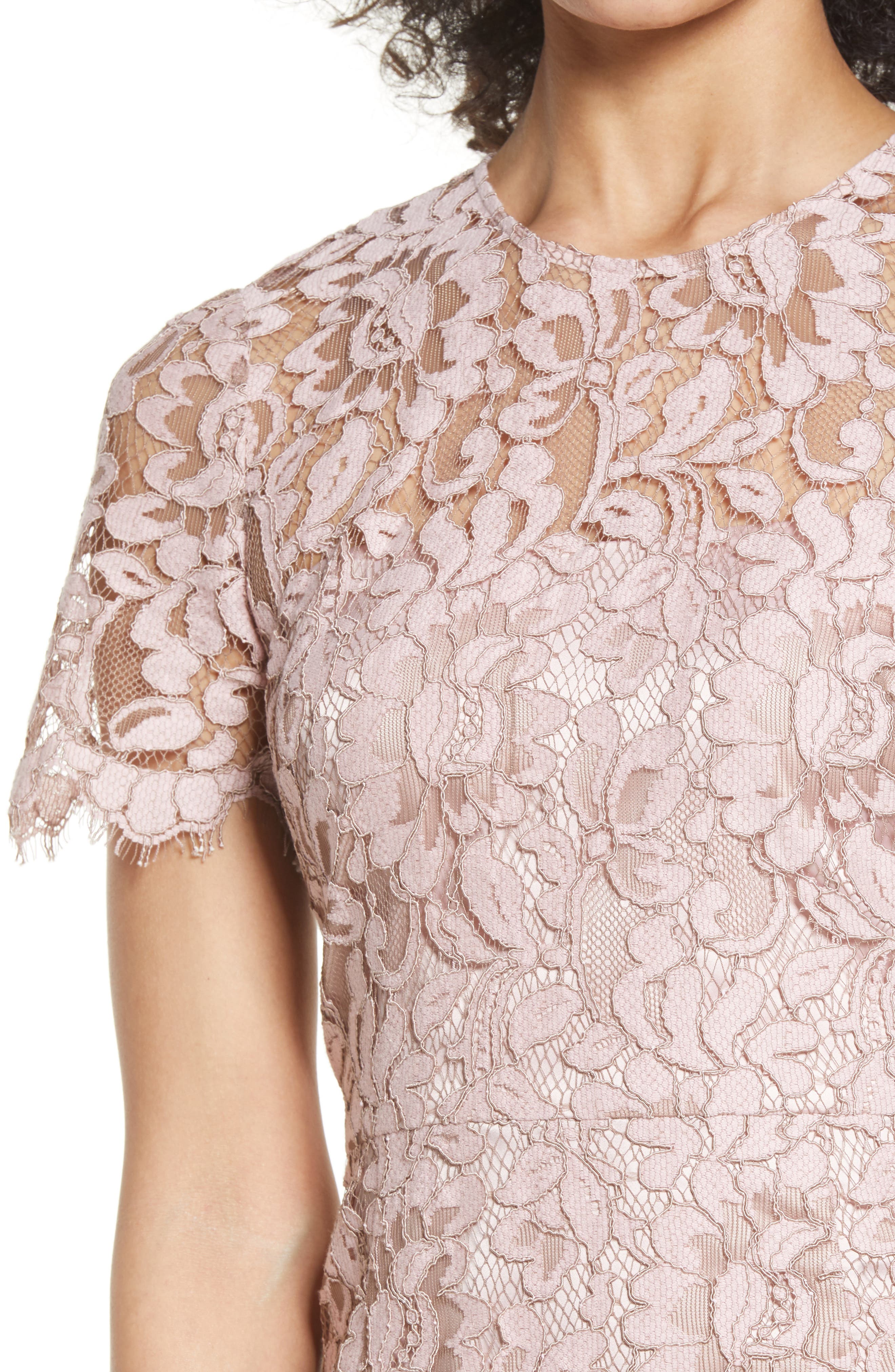 embroidered lace overlay cocktail dress eliza j Eliza J Women's Fit & Flare Metallic-Embroidered Lace Dress