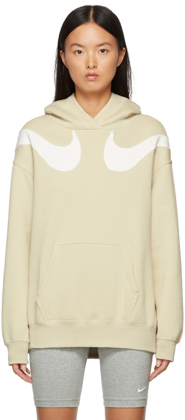 nike swoosh hoodie beige