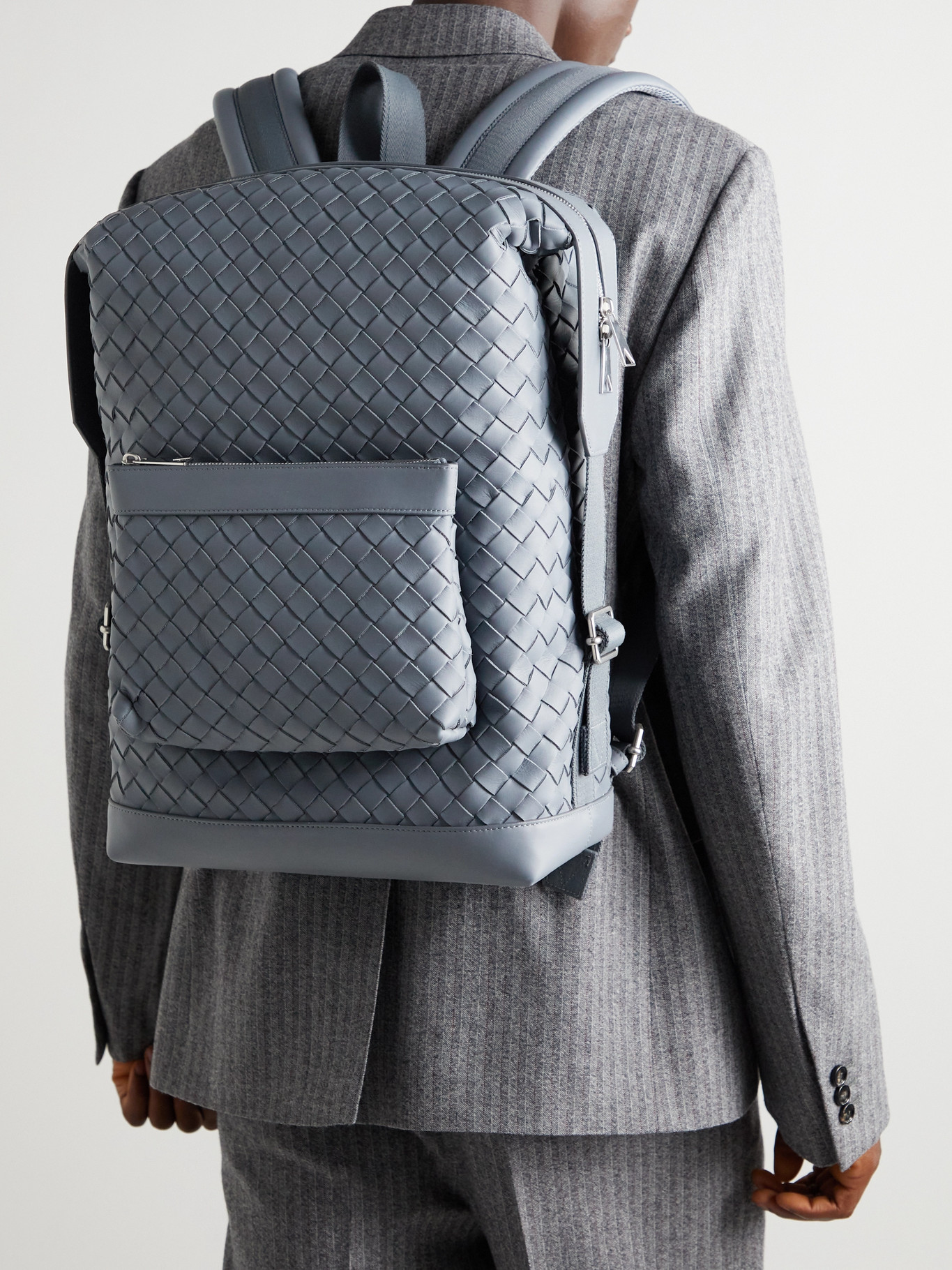 Bottega Veneta Intrecciato Calf Gray Backpack Daypack Bottega Veneta Intrecciato Leather Backpack - Gray  main image 3