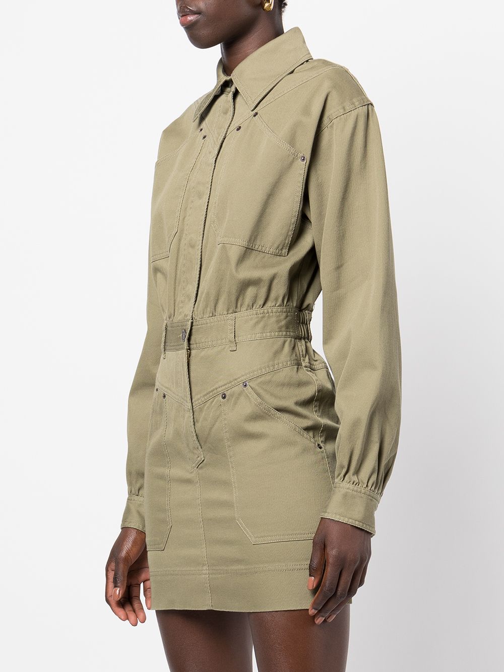 Shona Joy Chiara Utility Mini Dress - Green | Editorialist