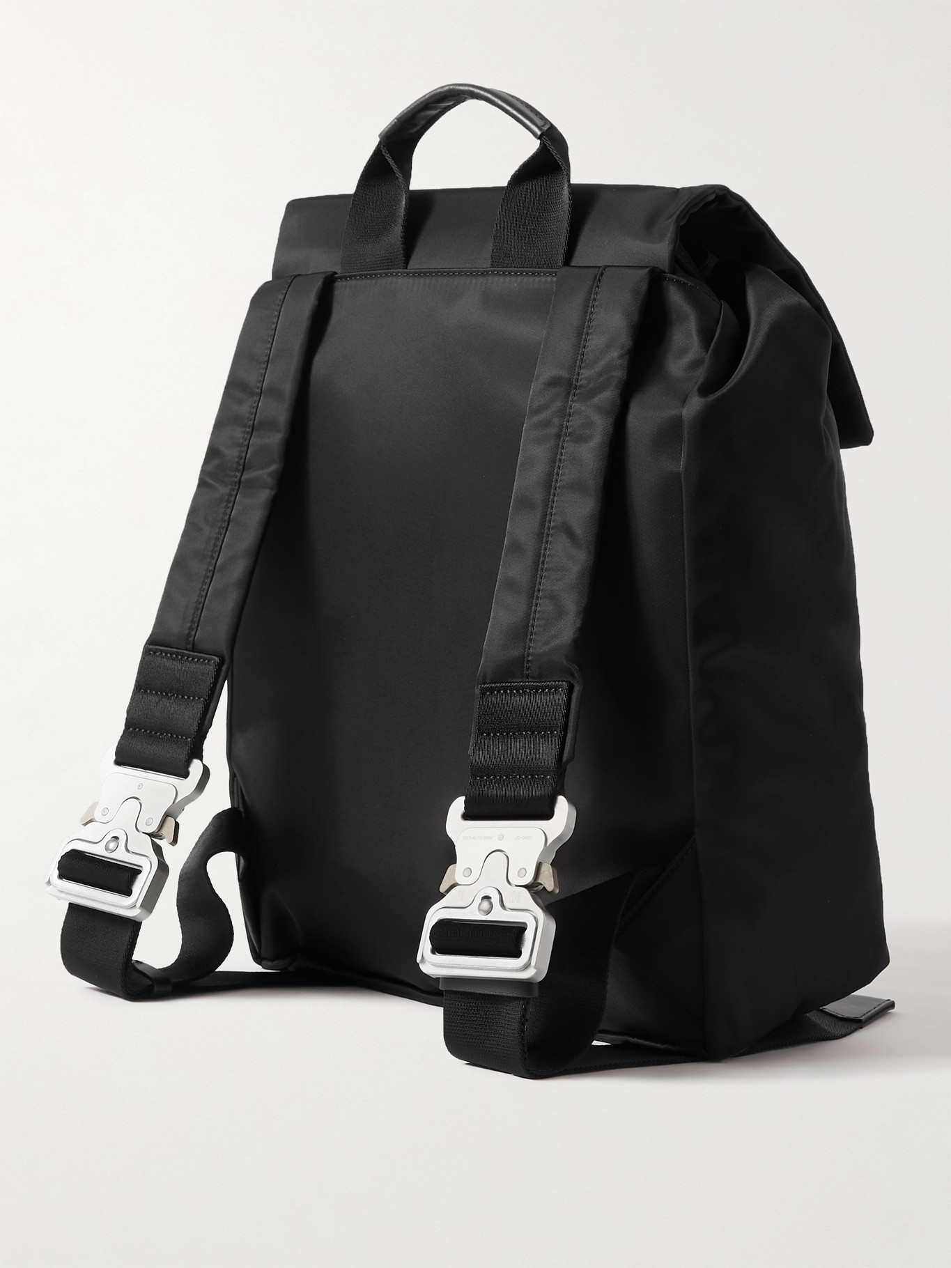1017 Alyx 9sm Leather-Trimmed Nylon Backpack - Black | Editorialist