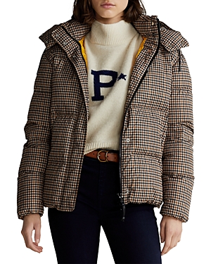 polo bear plaid down jacket