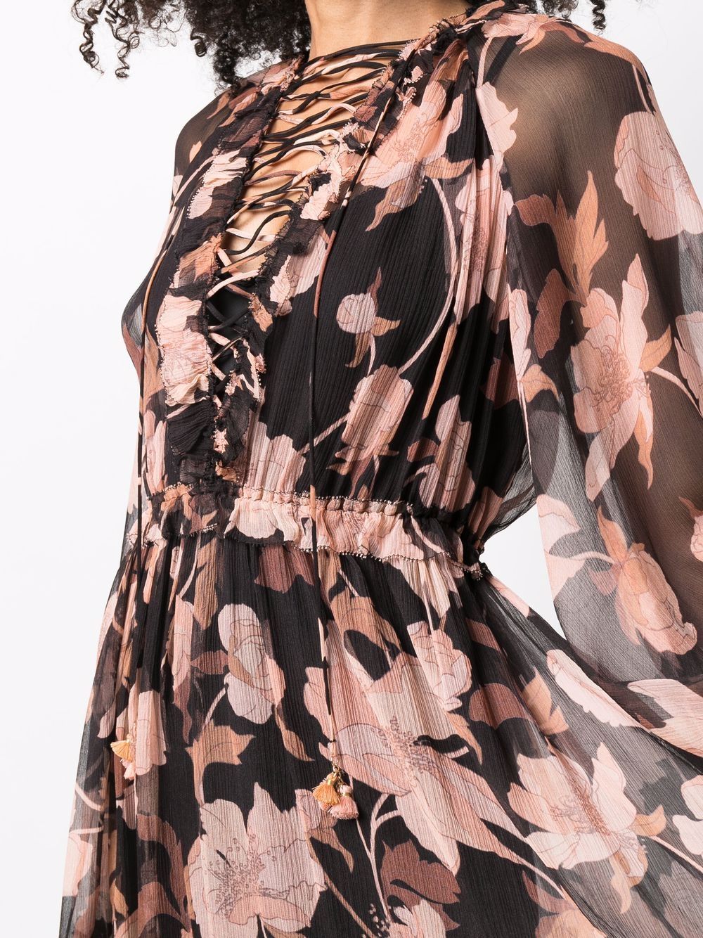 Zimmermann Concert Lace-Up Floral-Print Dress In Black - 78% Off | Editorialist Zimmermann Concert Lace-Up Floral-Print Dress In Black - 78% Off | Editorialist