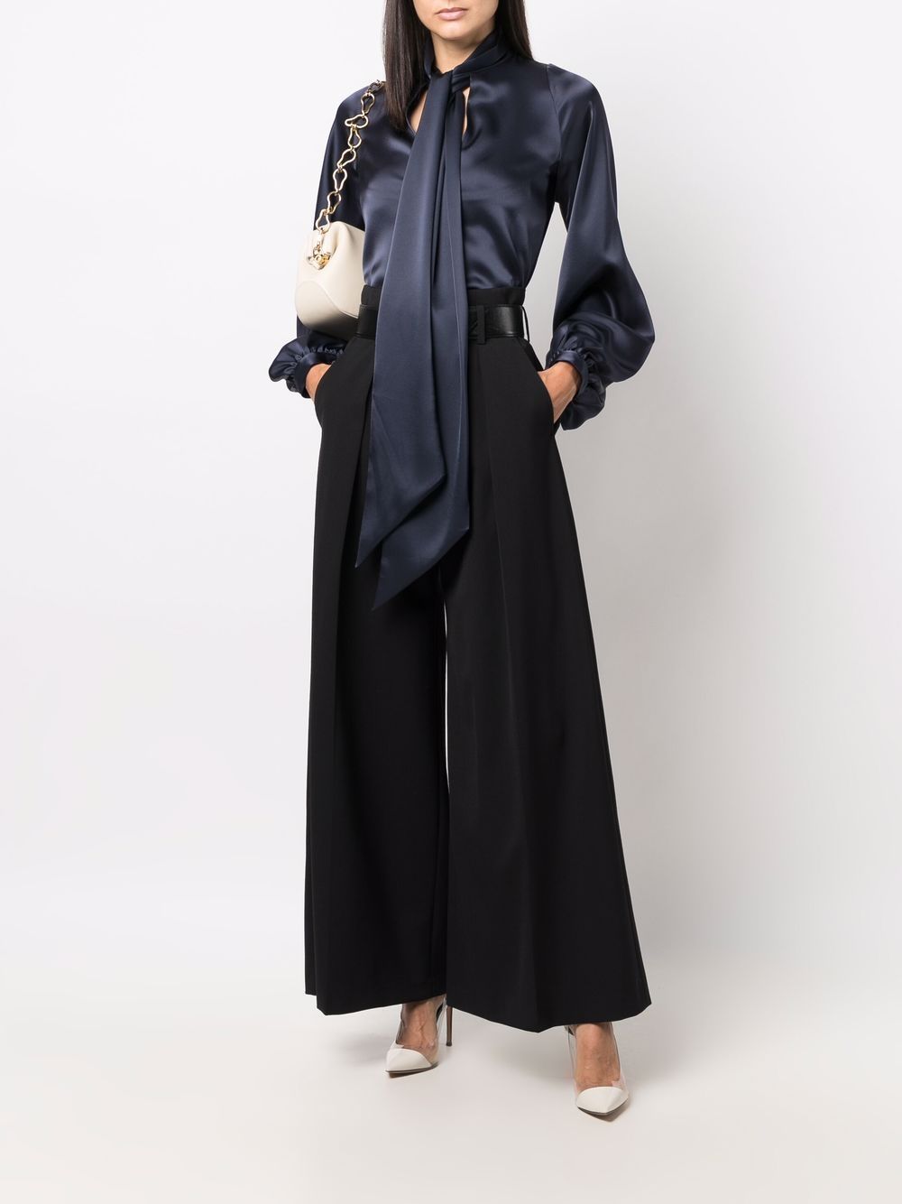 ALBERTO BIANI Mid-Rise Palazzo Trousers
