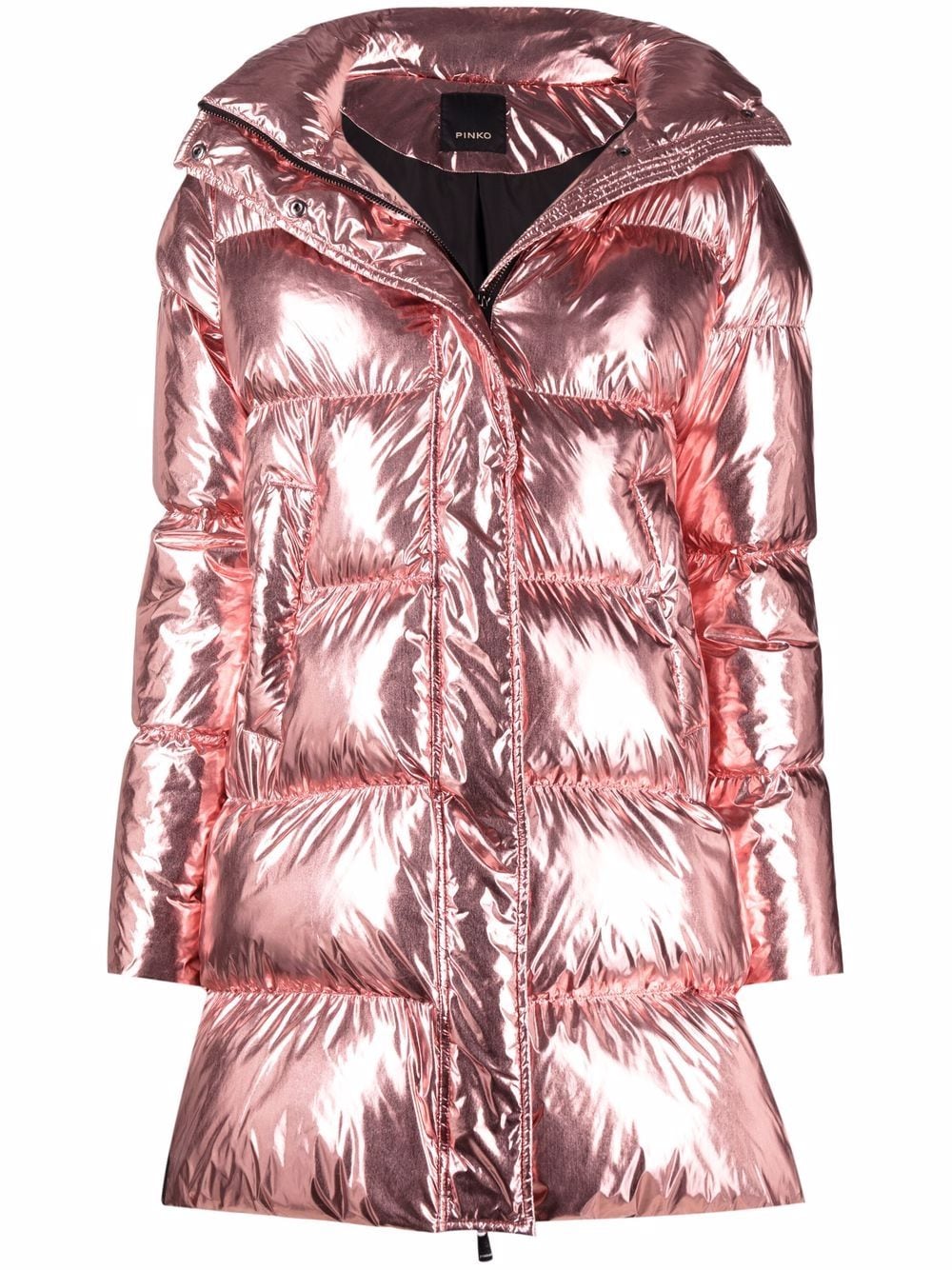 metallic padded coat