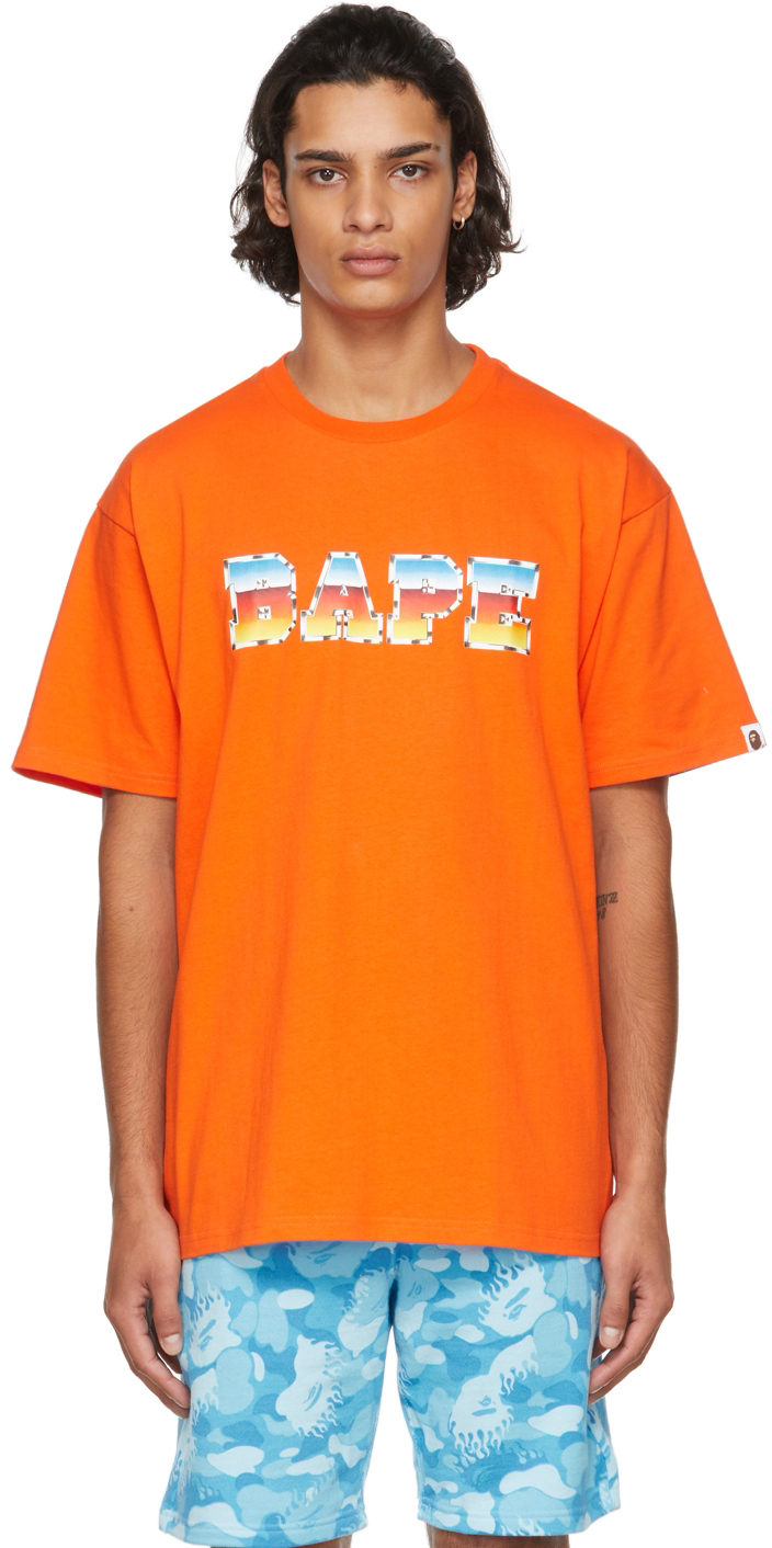 مدمن مختلف إجراء bape shirt orange 