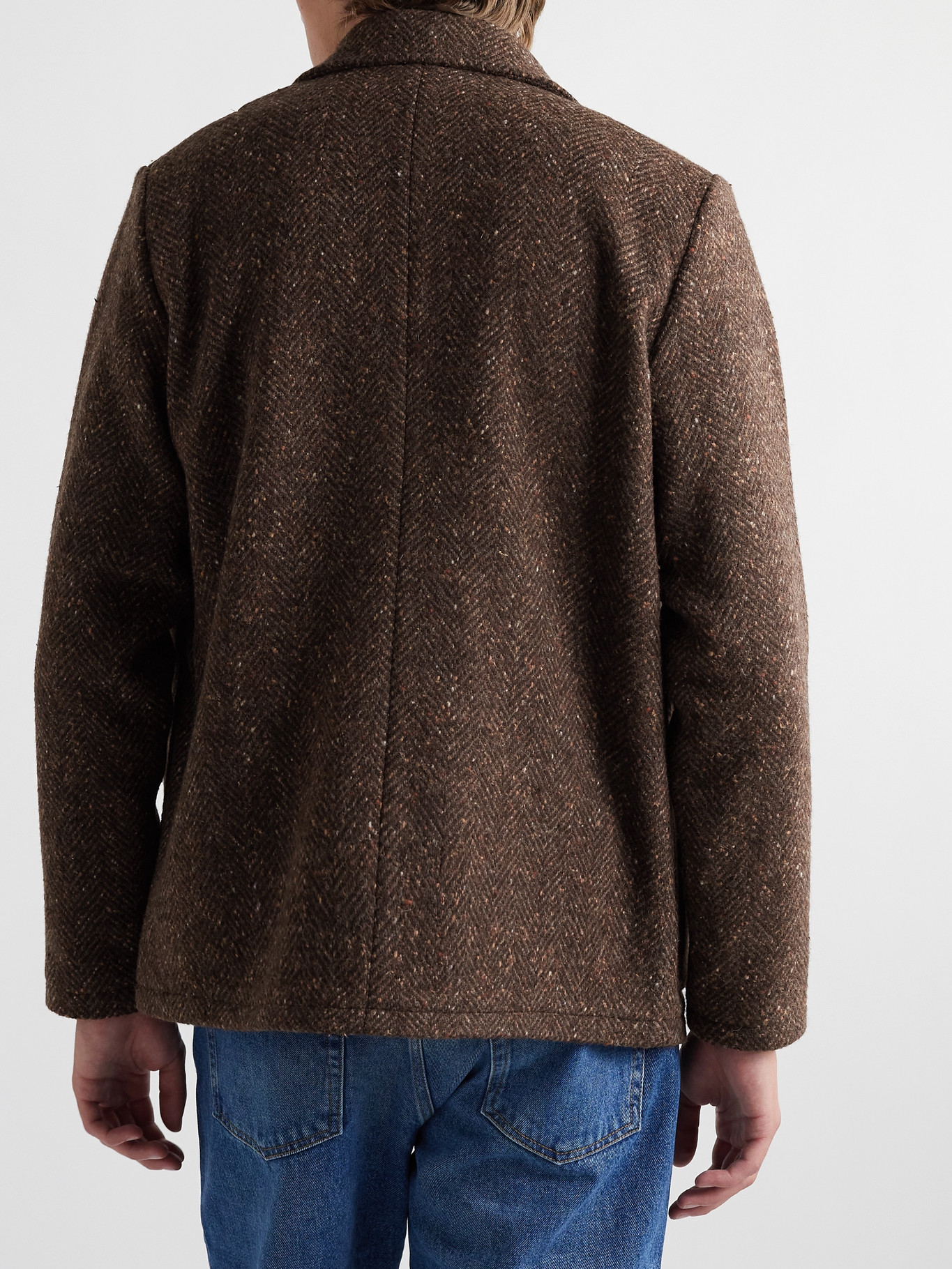 SéFr Ramona Herringbone Virgin Wool-Blend Jacket In Brown - 40 