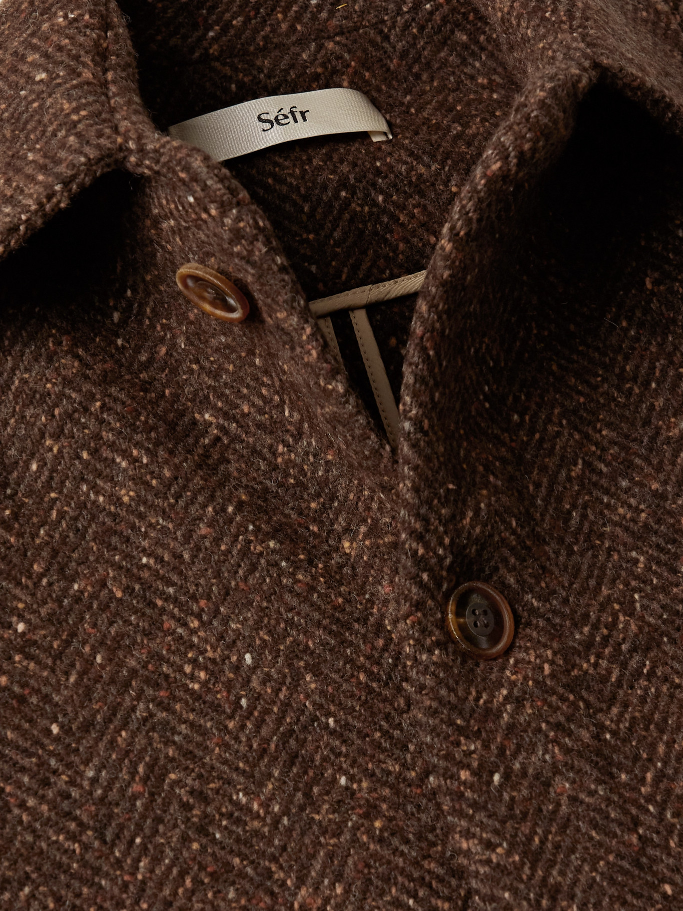 SéFr Ramona Herringbone Virgin Wool-Blend Jacket In Brown - 40 