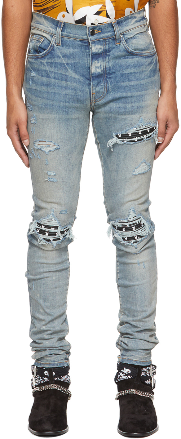 Amiri Blue Playboy Edition Mx1 Jeans In Clay Indigo 26% Off