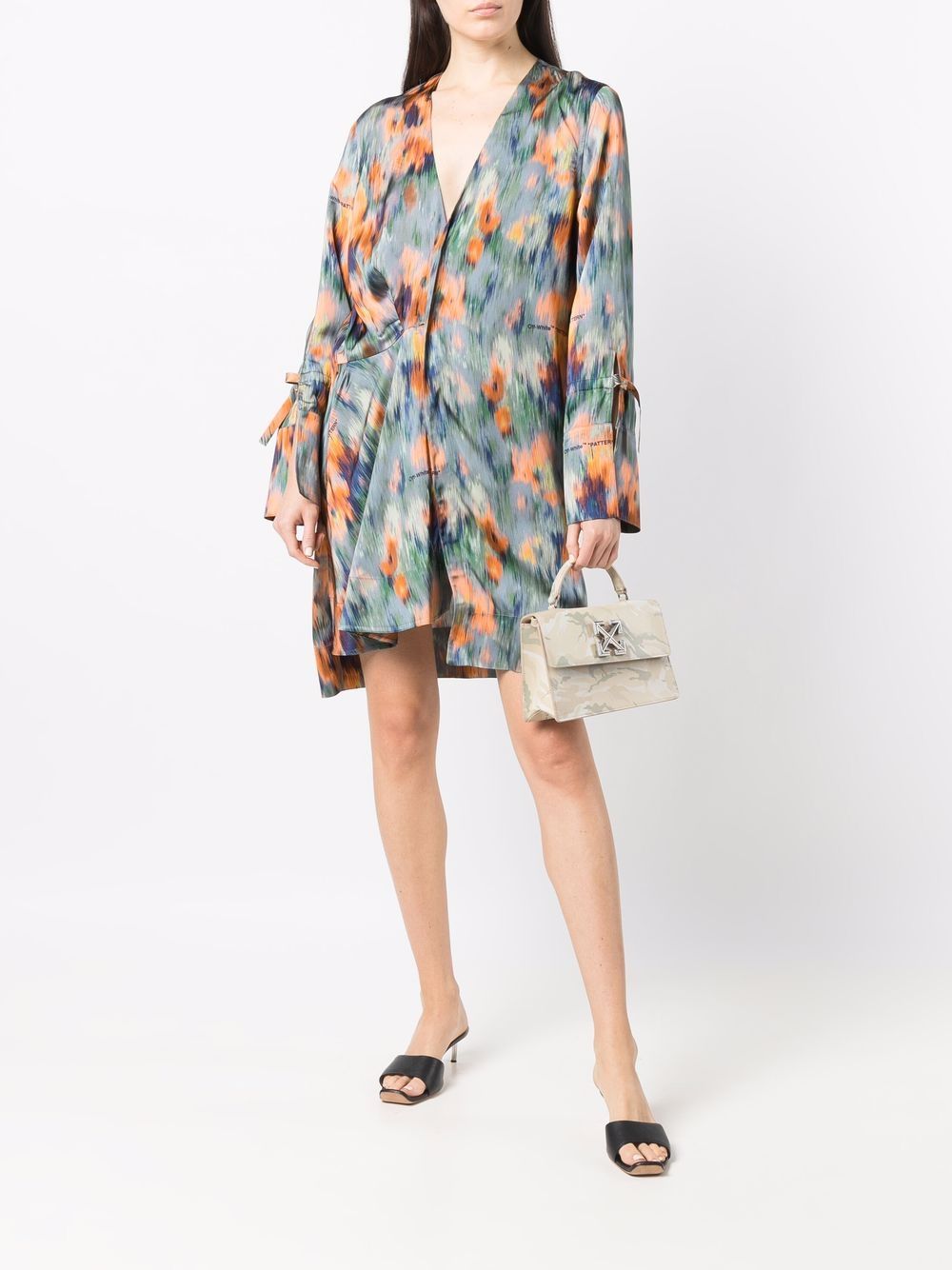 OFF-WHITE Off-White Abstract-Print Draped Dress