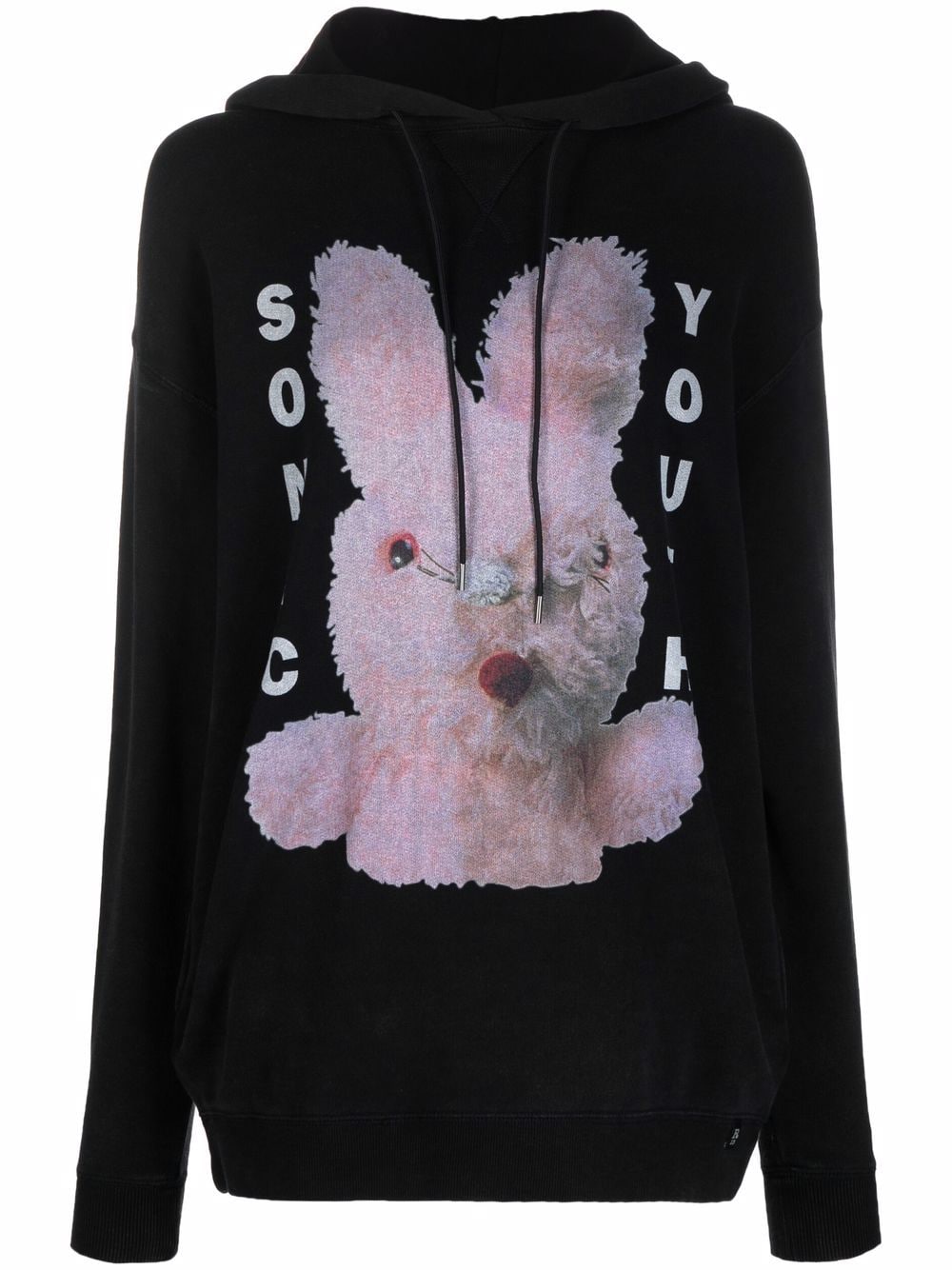 R13 Sonic Youth Bunny Oversize Hoodie - Black | Editorialist