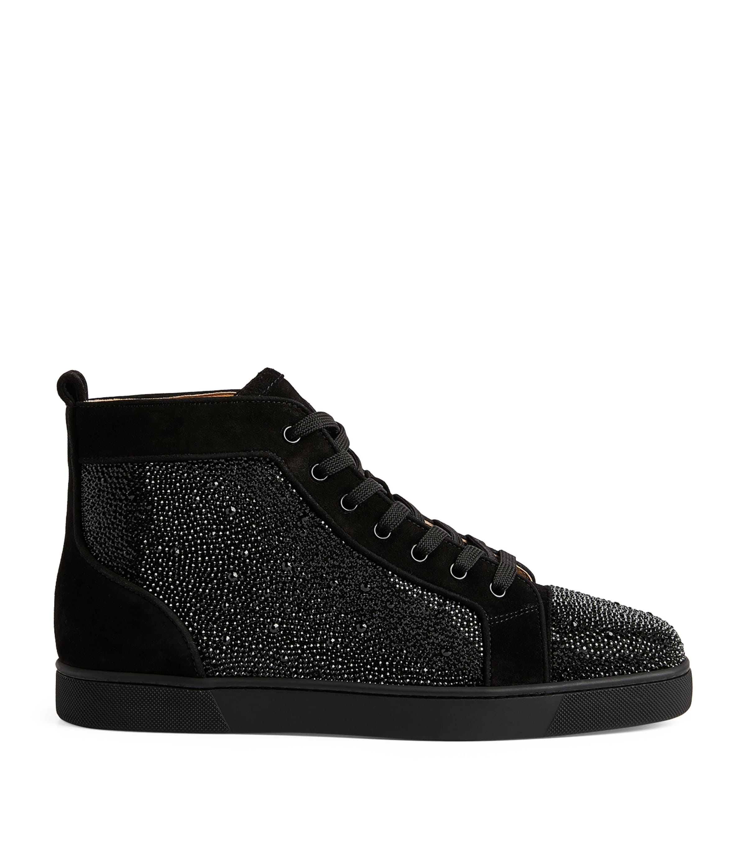 Christian Louboutin Louis Strass High-Top Sneakers - Black 