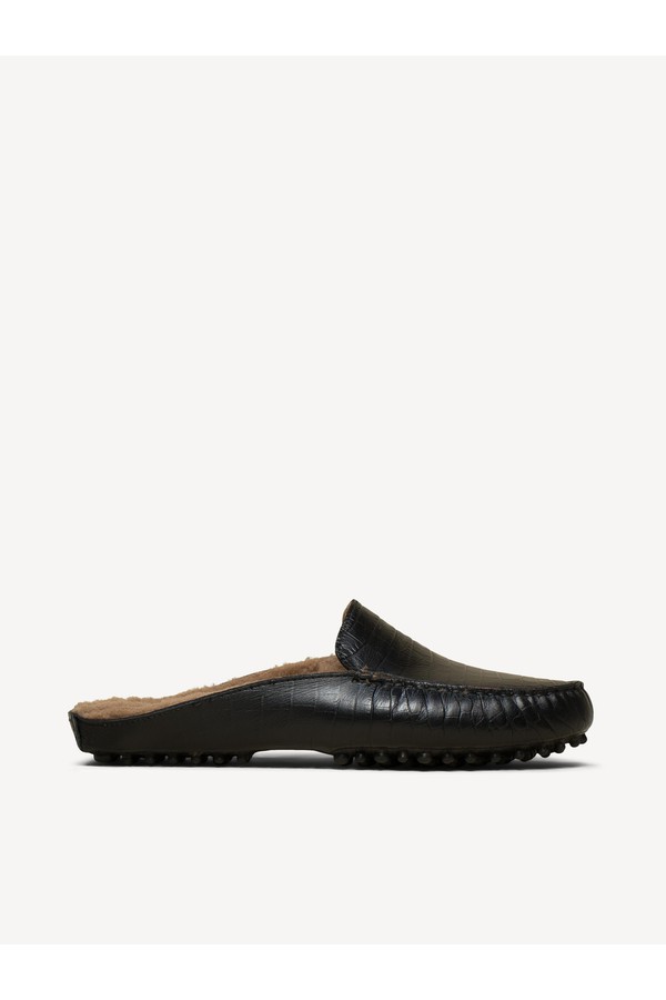 Buy M. Gemi The Felize Shearling Mule - Black At 21% Off | Editorialist