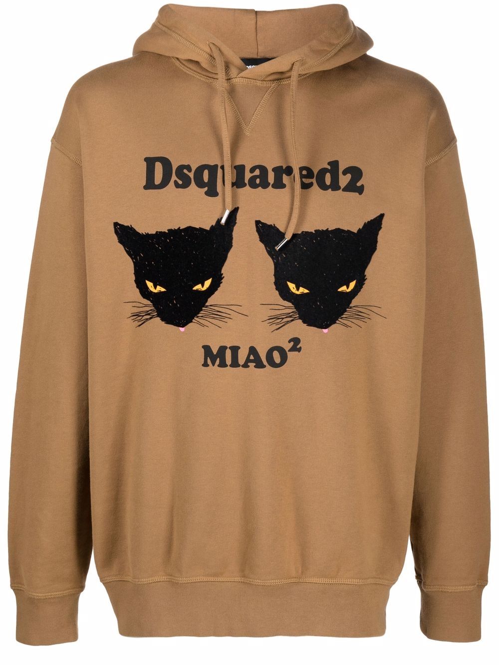 Dsquared2 Cat-Print Slogan Hoodie In Brown - 40% Off | Editorialist