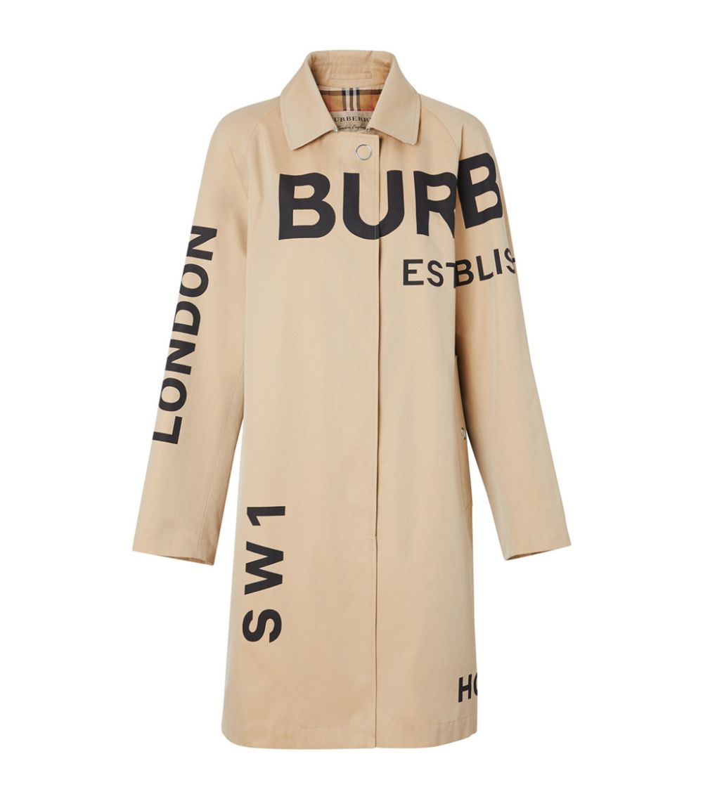 Burberry Gabardine Horseferry Print Car Coat - Neutrals | Editorialist