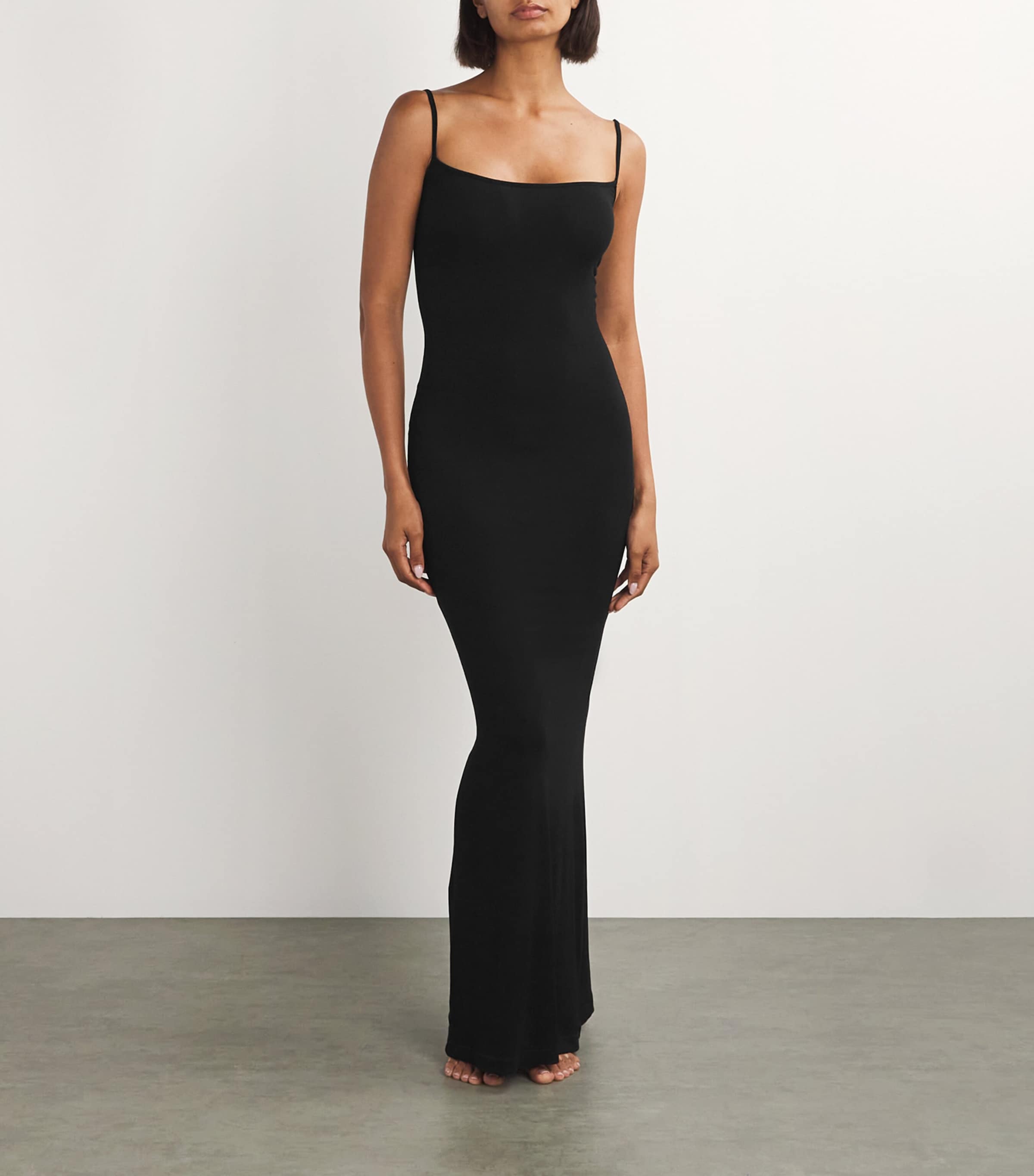 Skims Fits Everybody Cut Out Long Dress - Neon Pink | Editorialist
