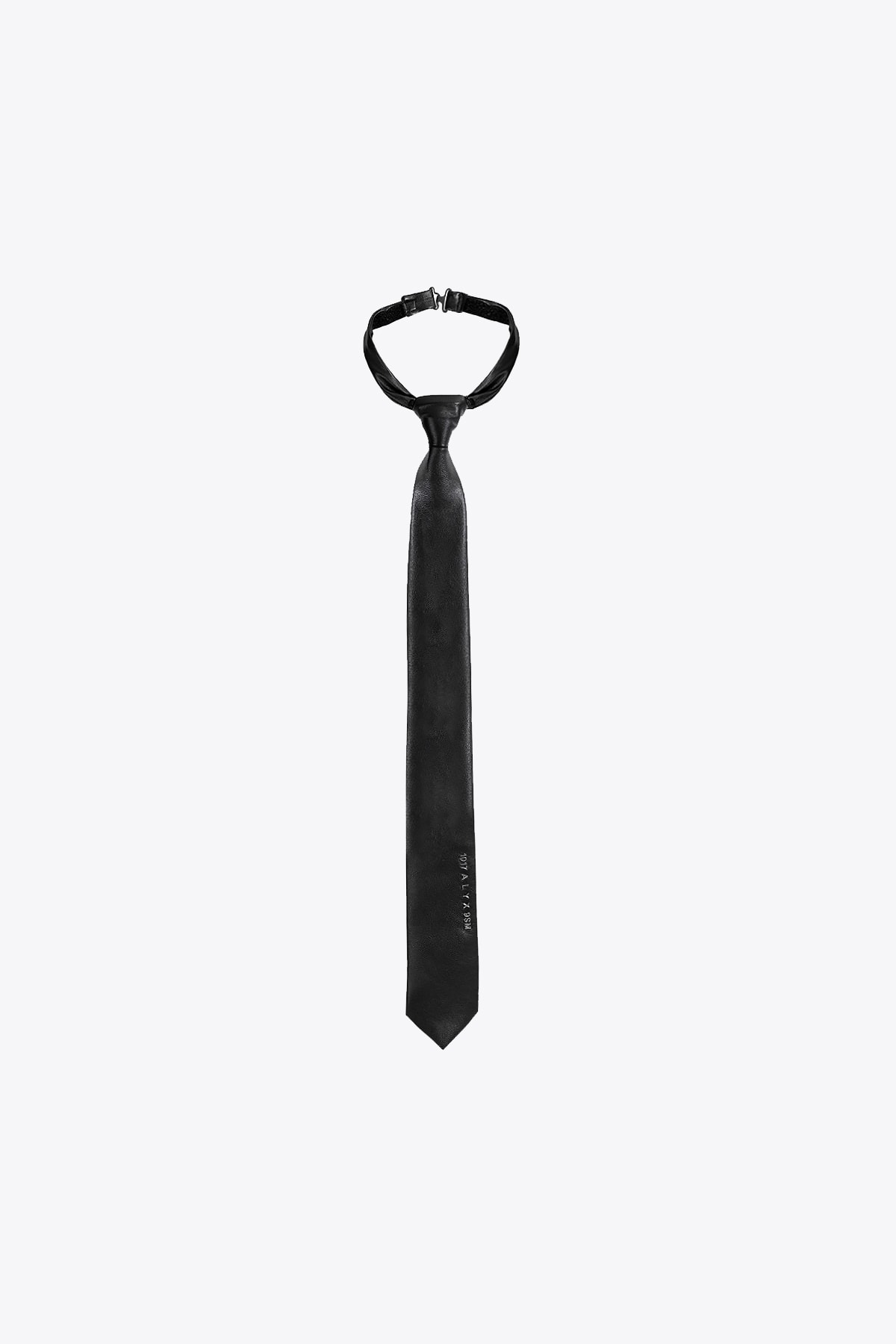 小物 1017 alyx 9sm leather tie 1017 Alyx 9sm Black Leather Tie With Metal Logo - Nero | Editorialist