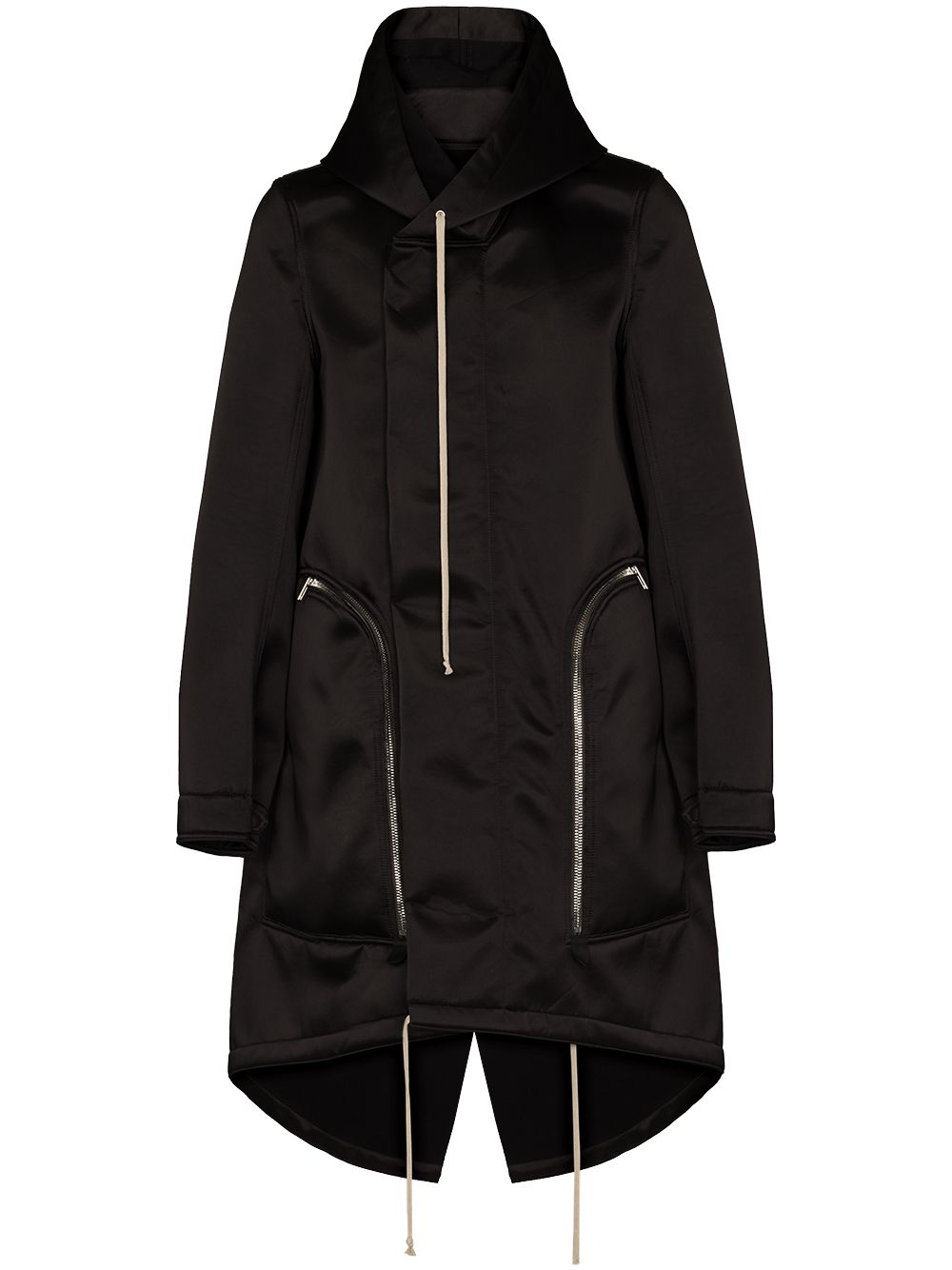 Rick Owens Bauhaus Fishtail Oversized Coat In Black - 40% Off