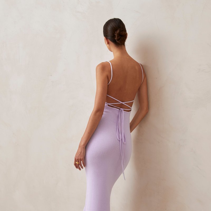 Alohas Delicate Strap Knit Dress - Lilac | Editorialist Alohas Delicate Strap Knit Dress - Lilac | Editorialist