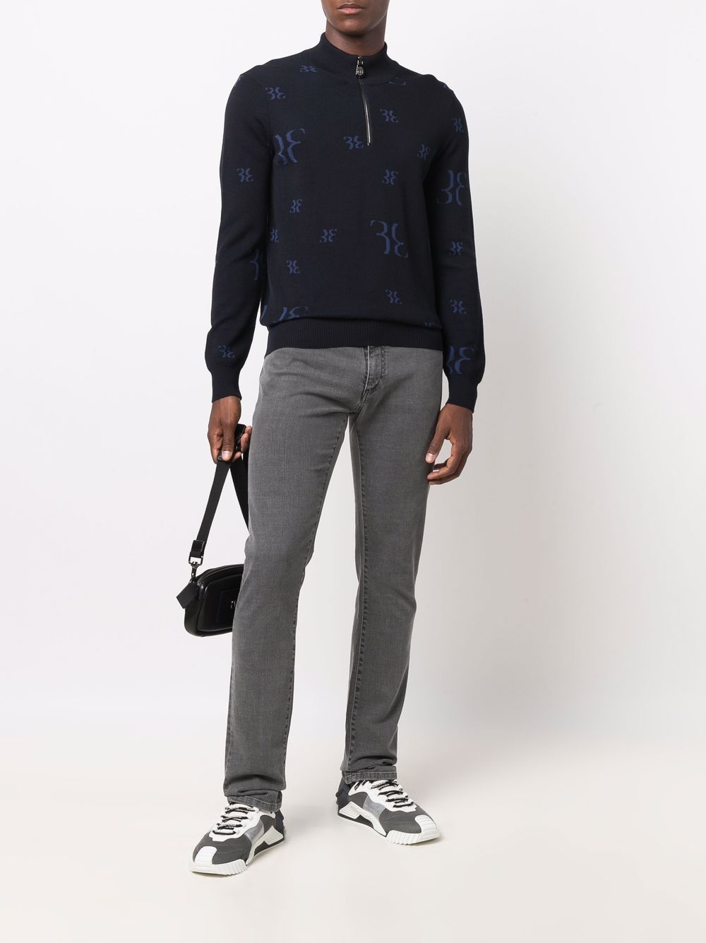 BILLIONAIRE Embroidered Logo Straight-Leg Jeans