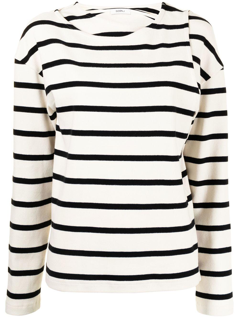 GOEN.J Goen.J Double-Layered Stripe Jersey Top