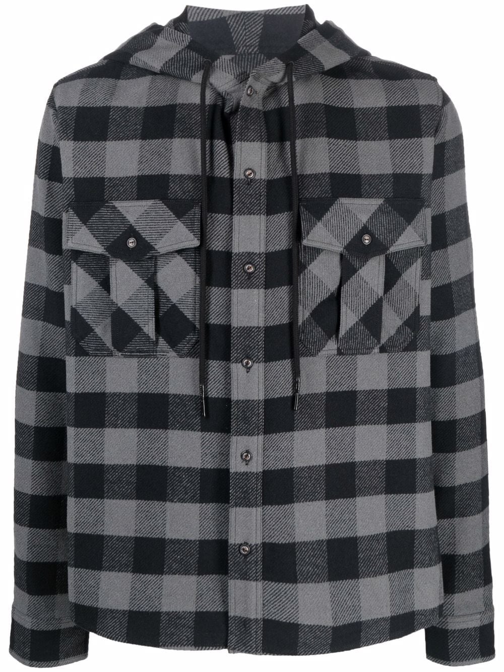 OFF-WHITE arrows-print check hoodie shirt