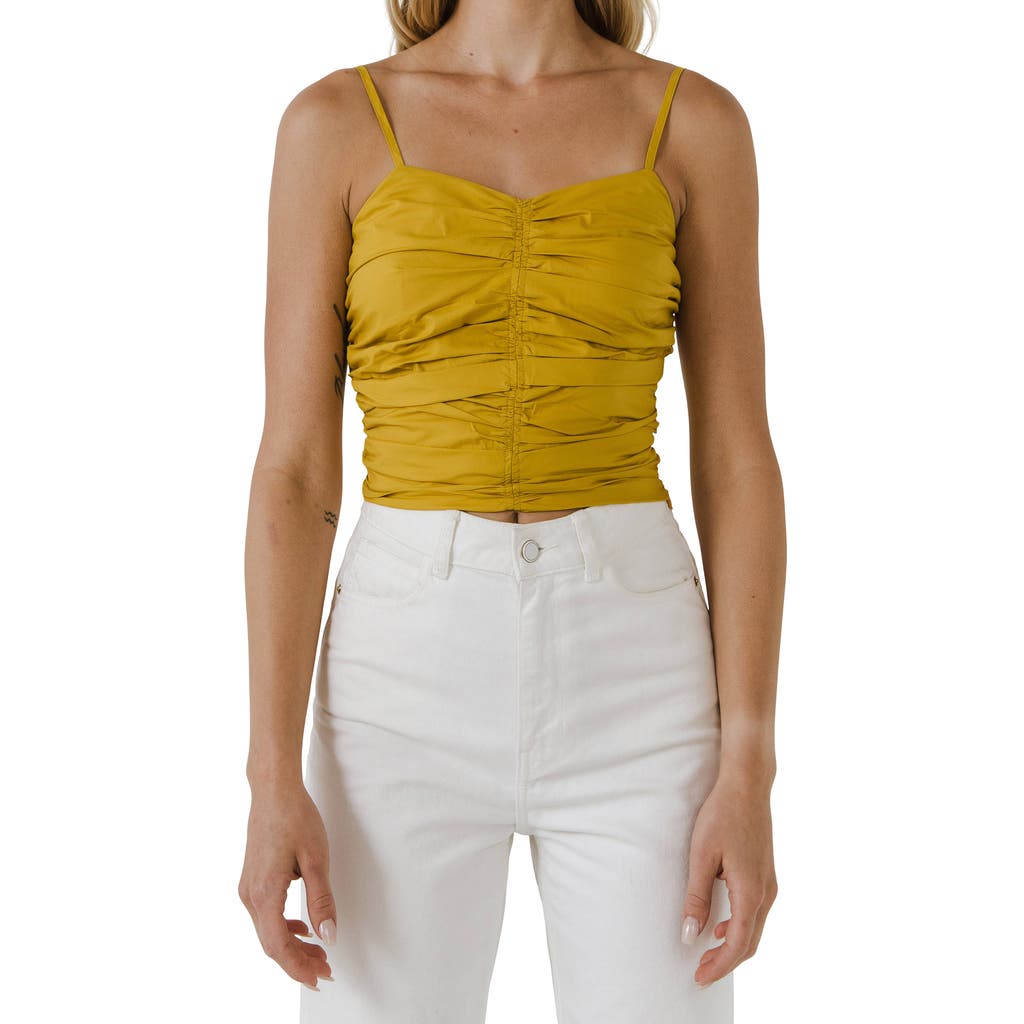 ENDLESS ROSE Endless Rose Shirred Cotton Tank Top