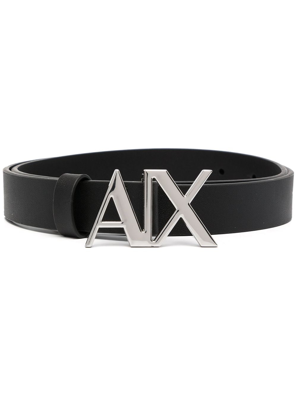 Armani Exchange Logo Buckle Leather Belt - Black - 5% Off  display picture 1