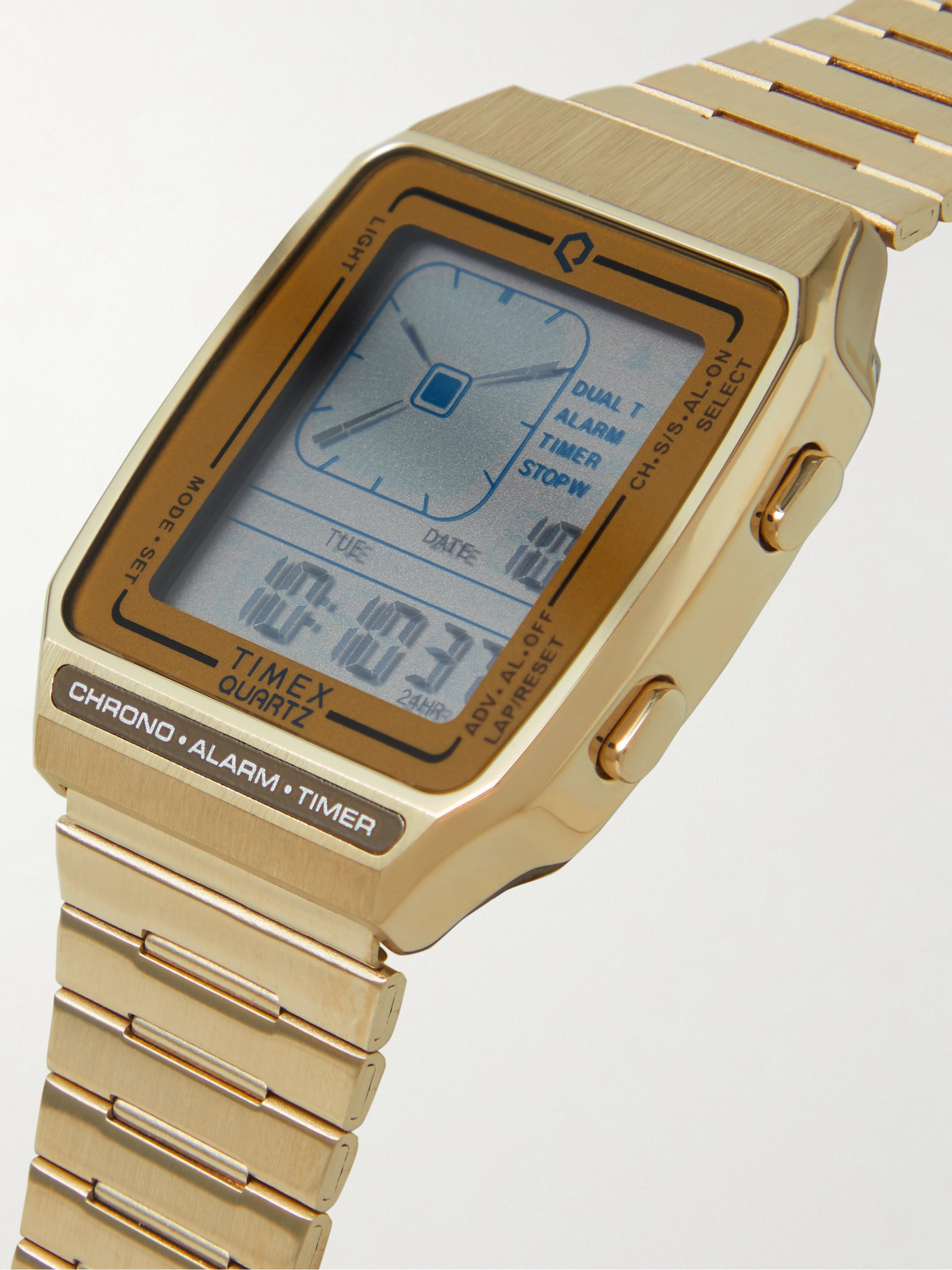 Timex® Q Reissue Lca 32.5mm -Tone Digital Watch In Gold - 30% Off