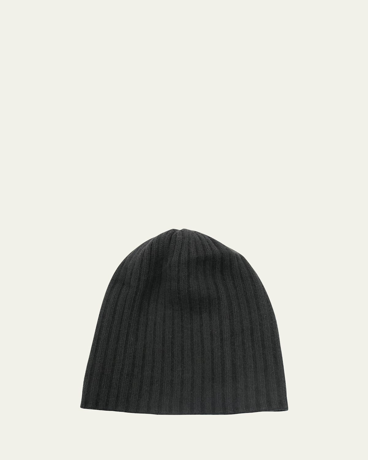 Portolano 4-Ply Cashmere Slouch Beanie Hat - Black 