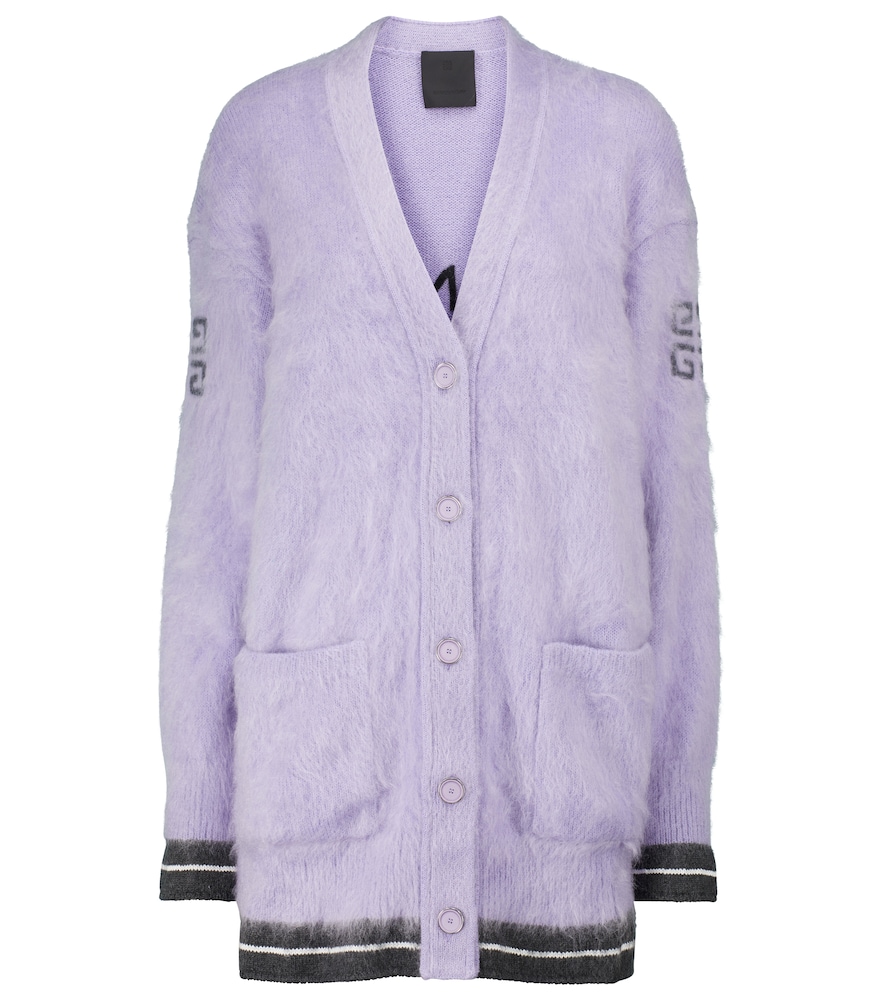 Givenchy Mohair-Blend Cardigan - Purple | Editorialist