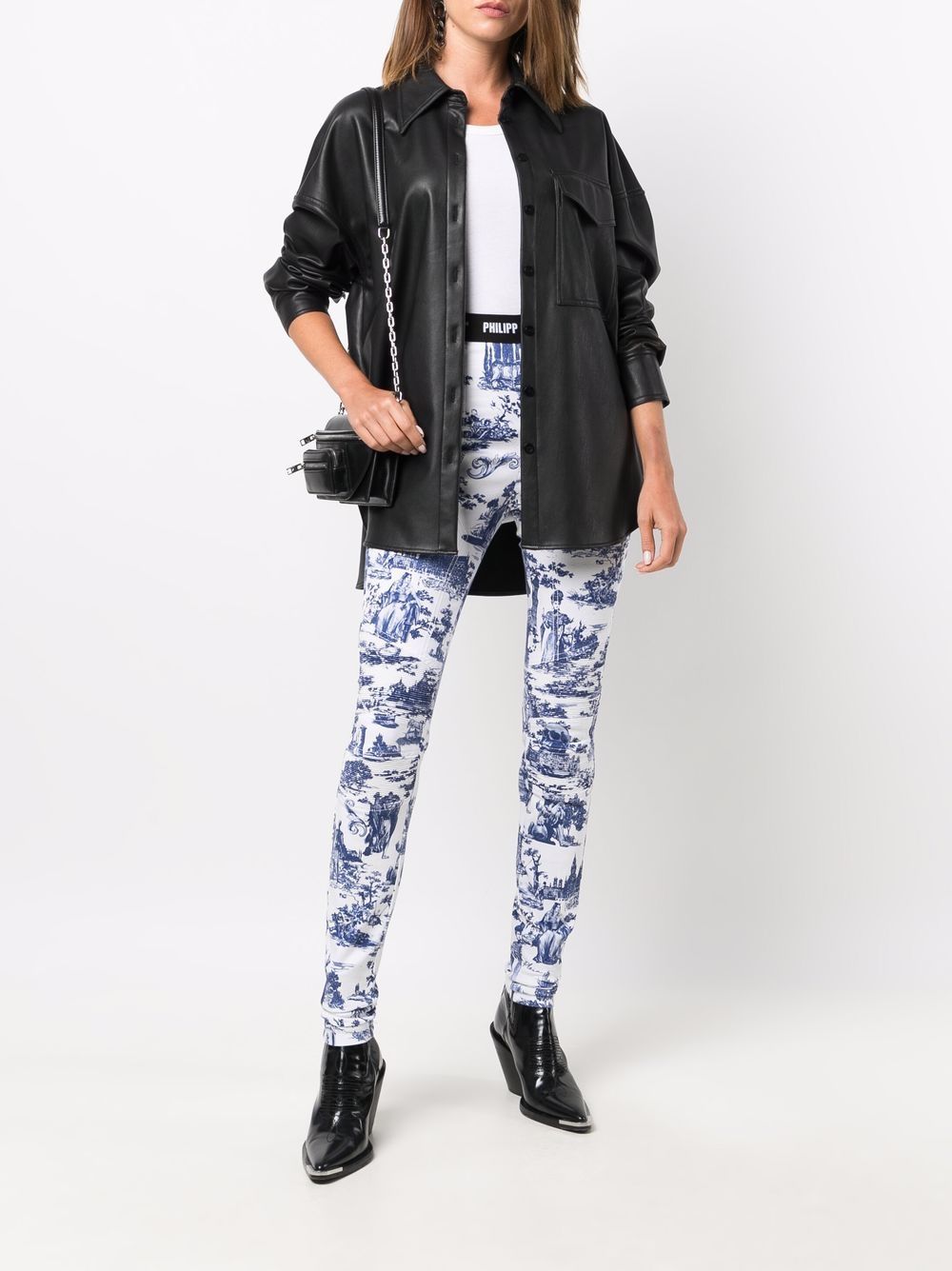 PHILIPP PLEIN embroidered high-rise leggings